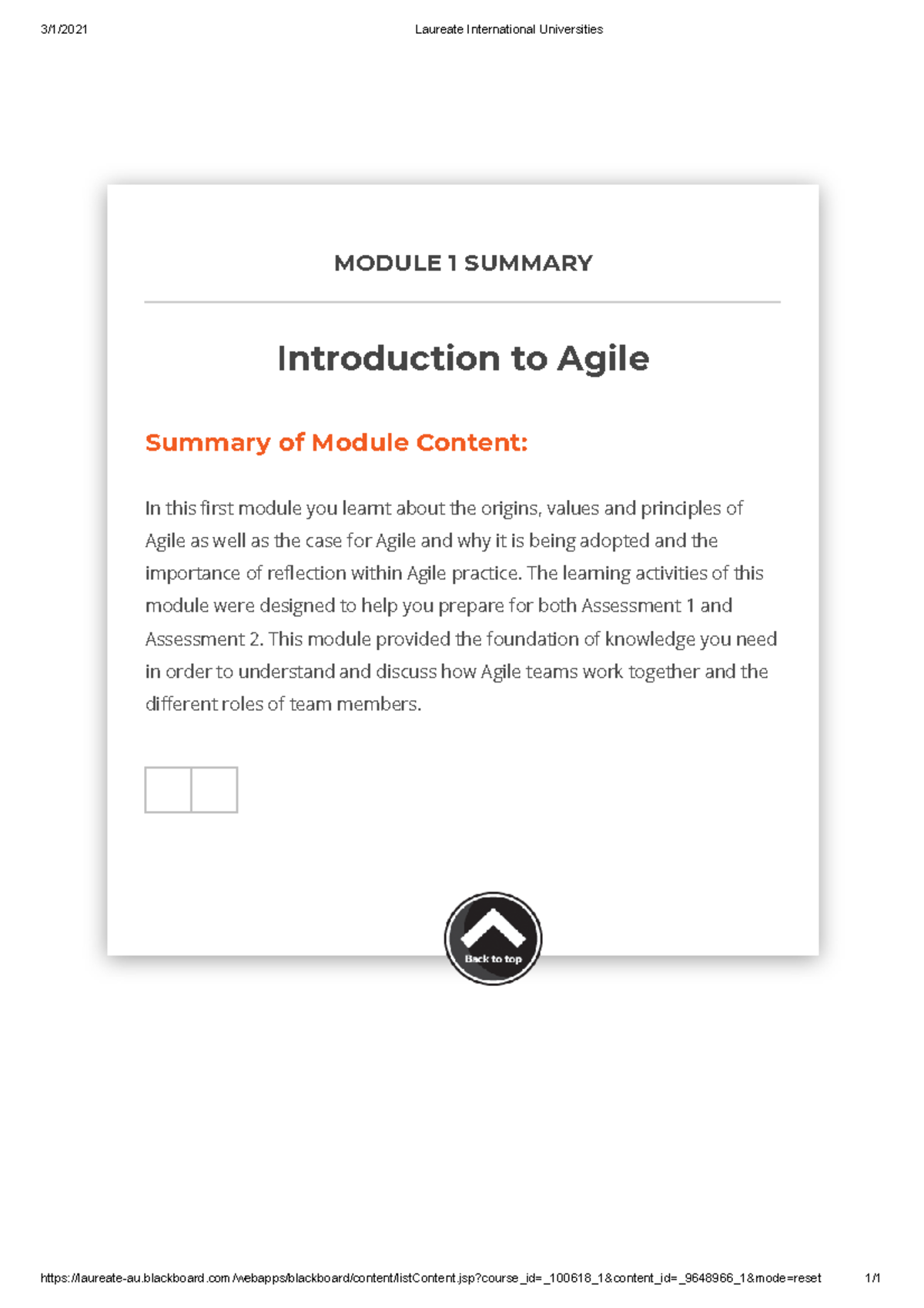 Module 1 – Summary - none - 3/1/2021 Laureate International ...