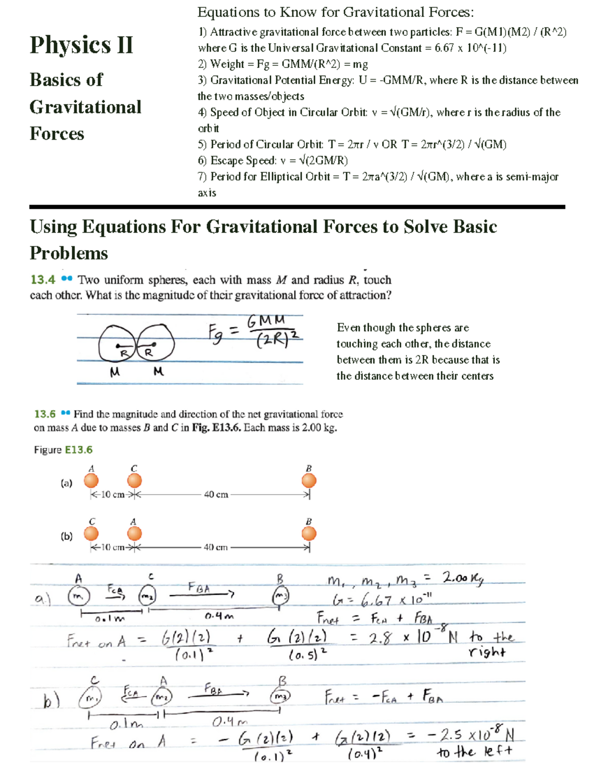 Stu Dou - Basics of Gravitational Forces - Physics II Basics of ...