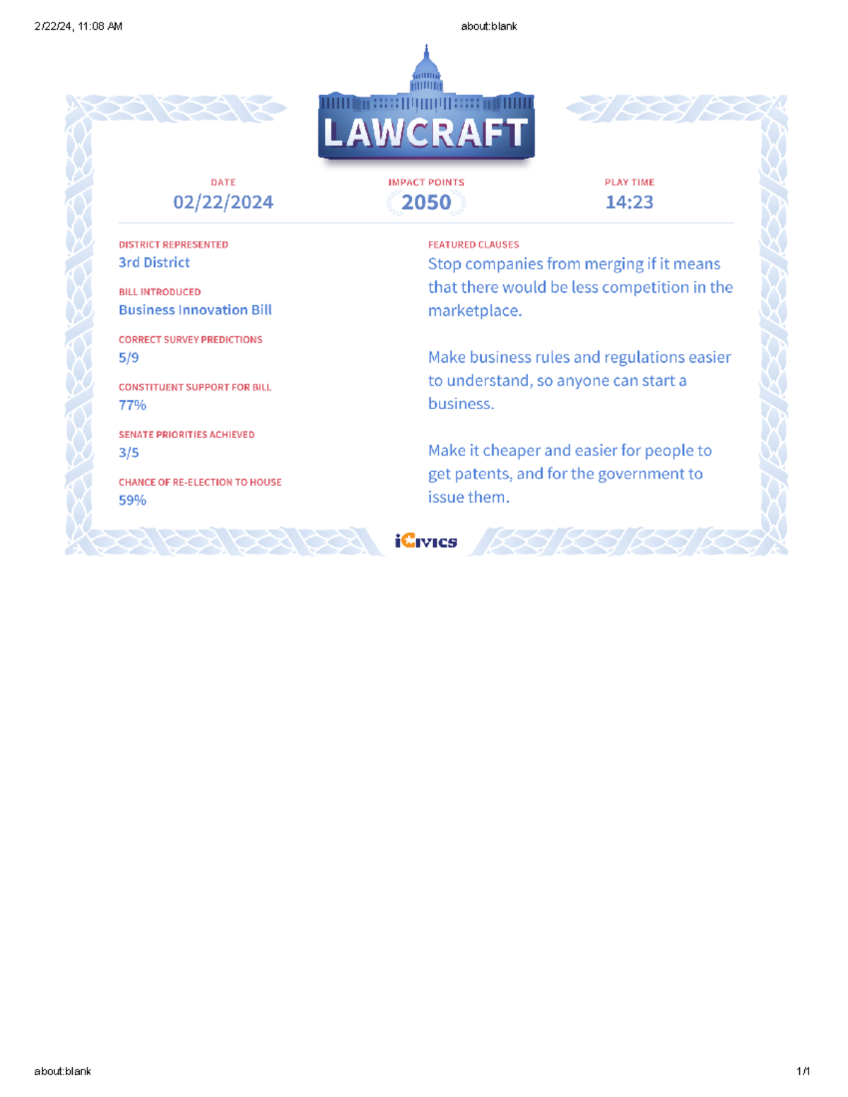 Lawcraft - government class - 2/22/24, 11:08 AM about:blank about:blank 1/ - Studocu