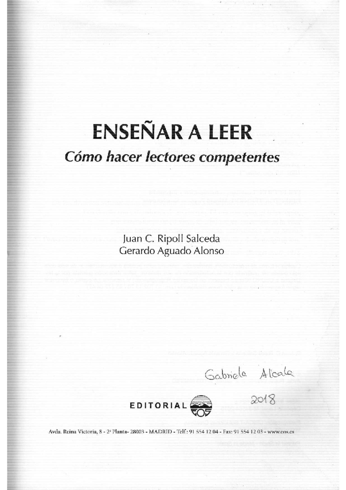 Enseñar A Leer-Cap. 1 - ENSEÑAR A LEER Cómo hacer lectores competentes ...
