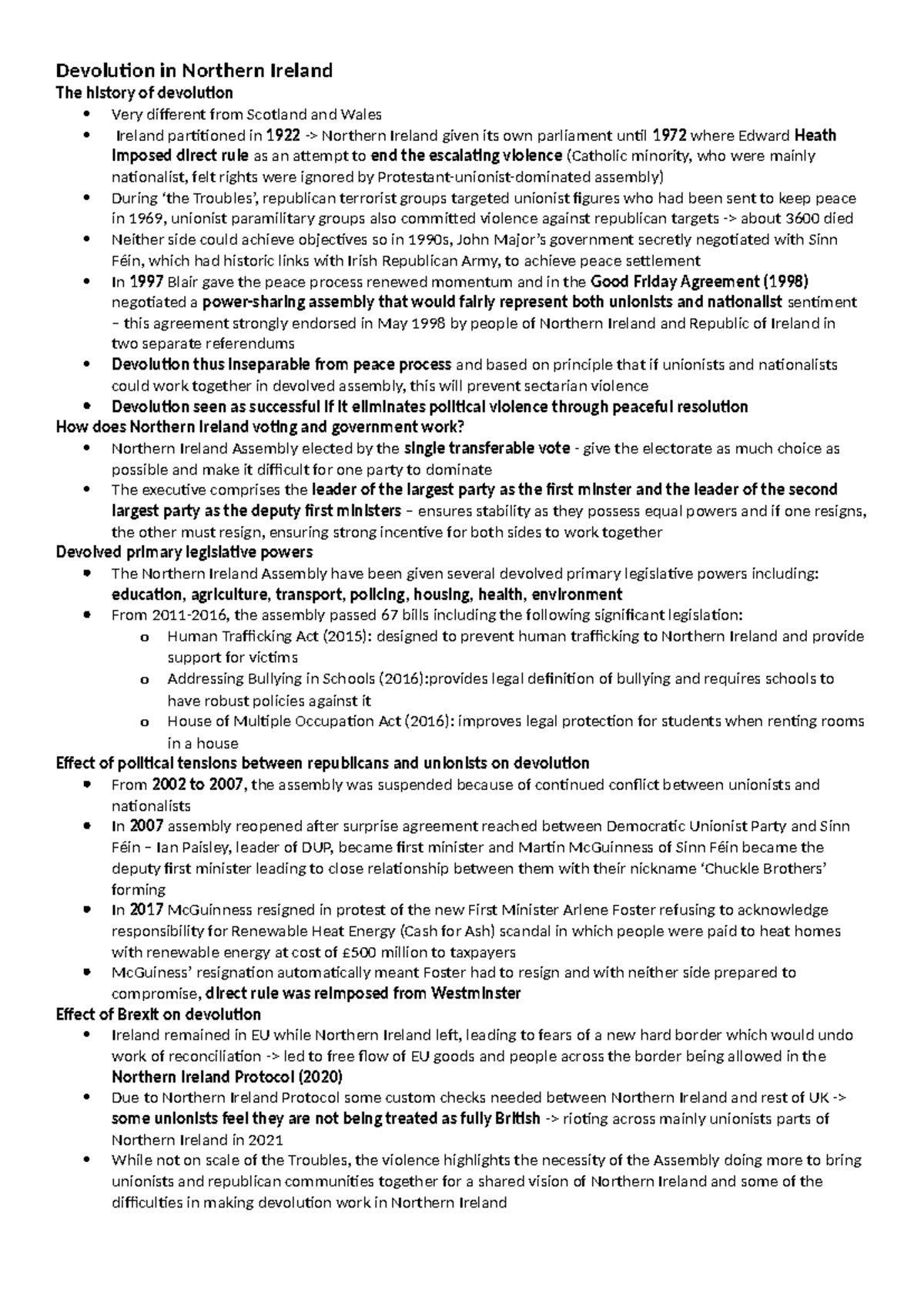 Devolution in northern ireland - Devolution in Northern Ireland The ...