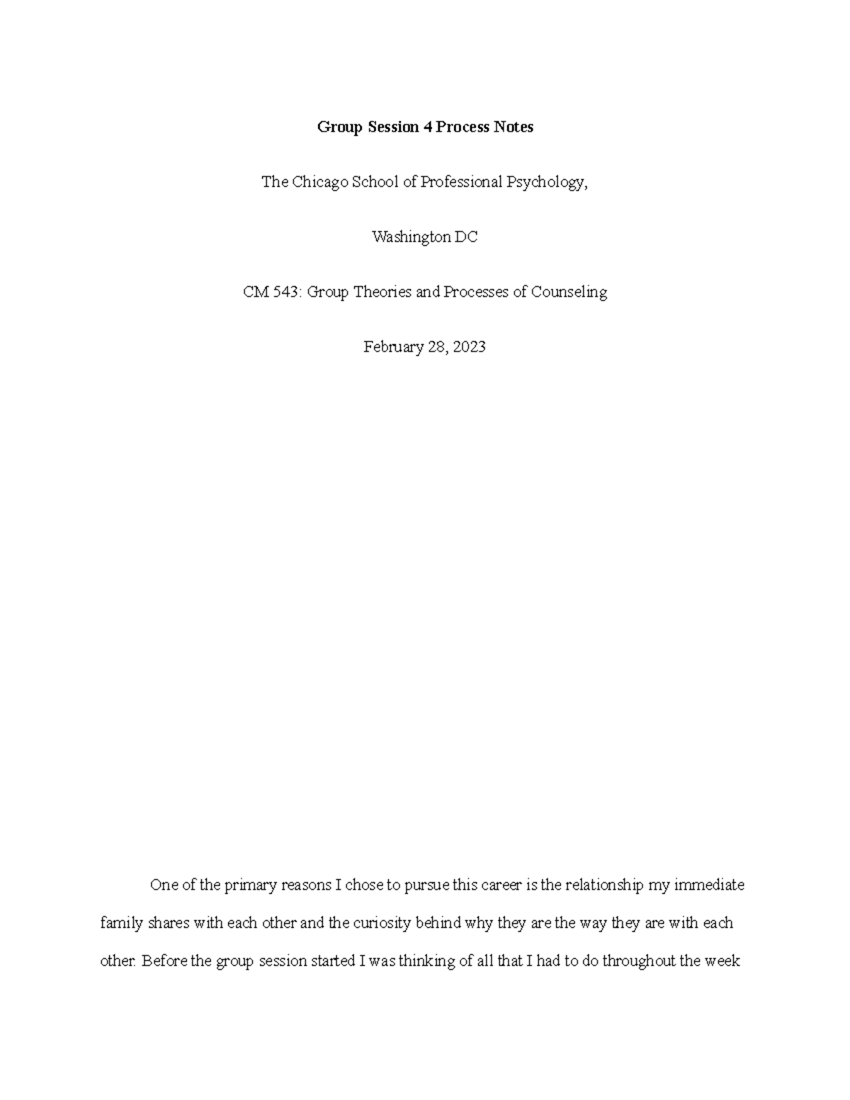 Group Session 4 Process Notes - Group Session 4 Process Notes The ...