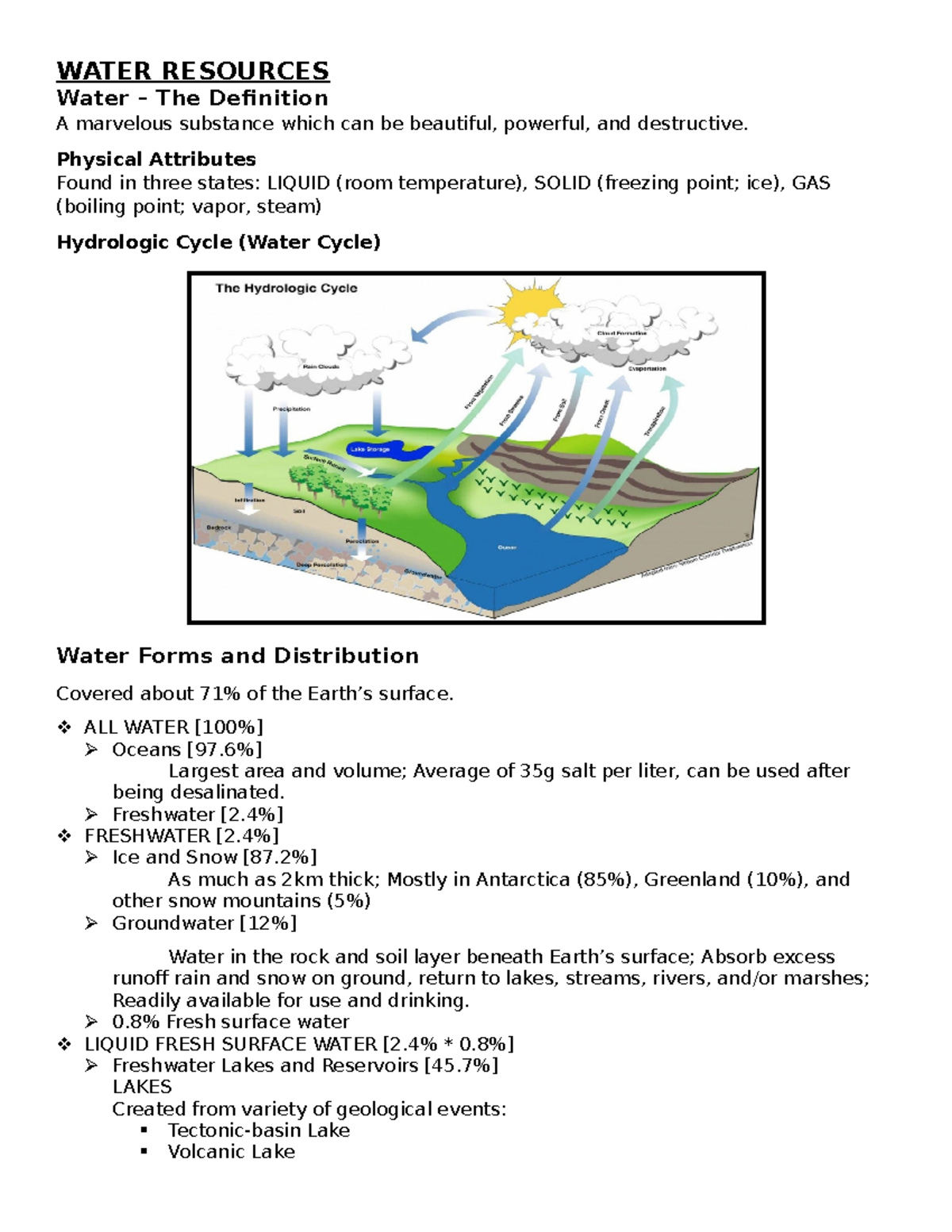 Earth Q3 Lesson 4o5 Water Resources - Water – The Definition A ...
