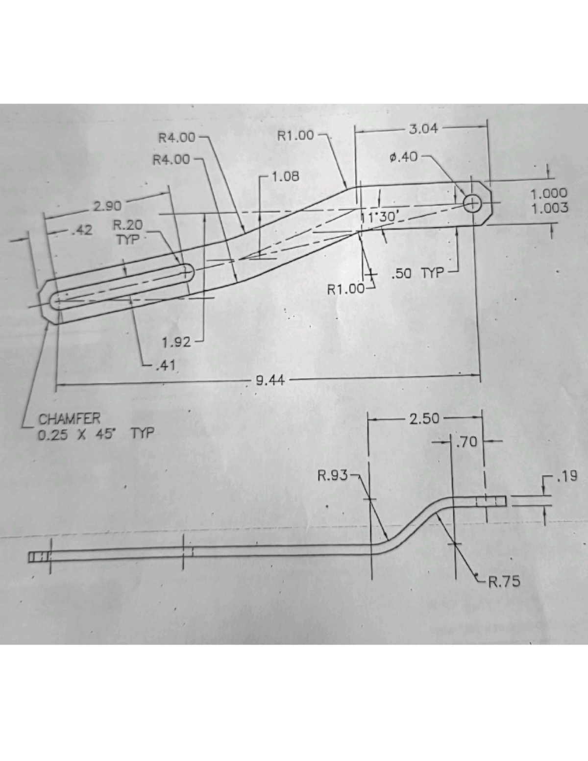 Alternator Bracket - CHAMFER ####### R4. 0 X 45 TYP ####### 1 ...