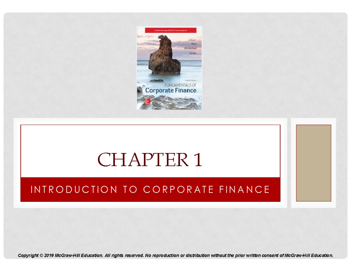 CHAP 1 PDF - Corporate Finance chapter 1 - I N T R O D U C T I O N T O ...