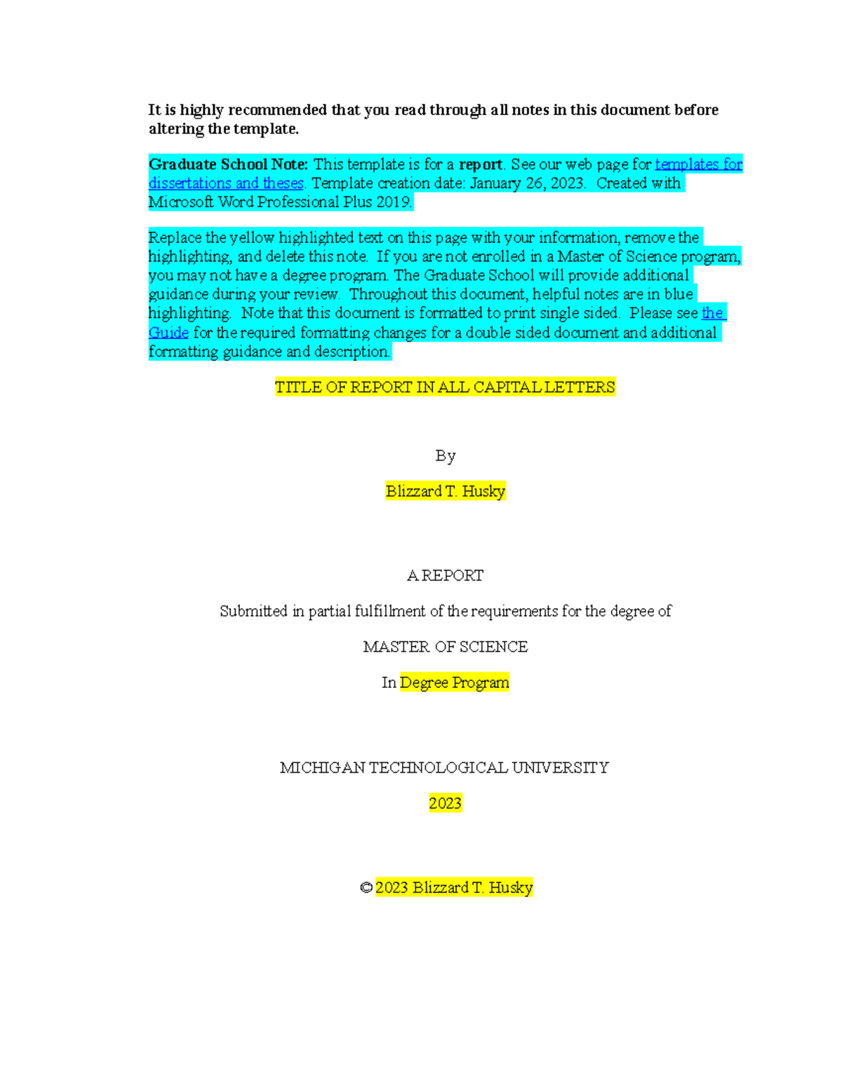 Report-template - N/A - It is highly recommended that you read through ...