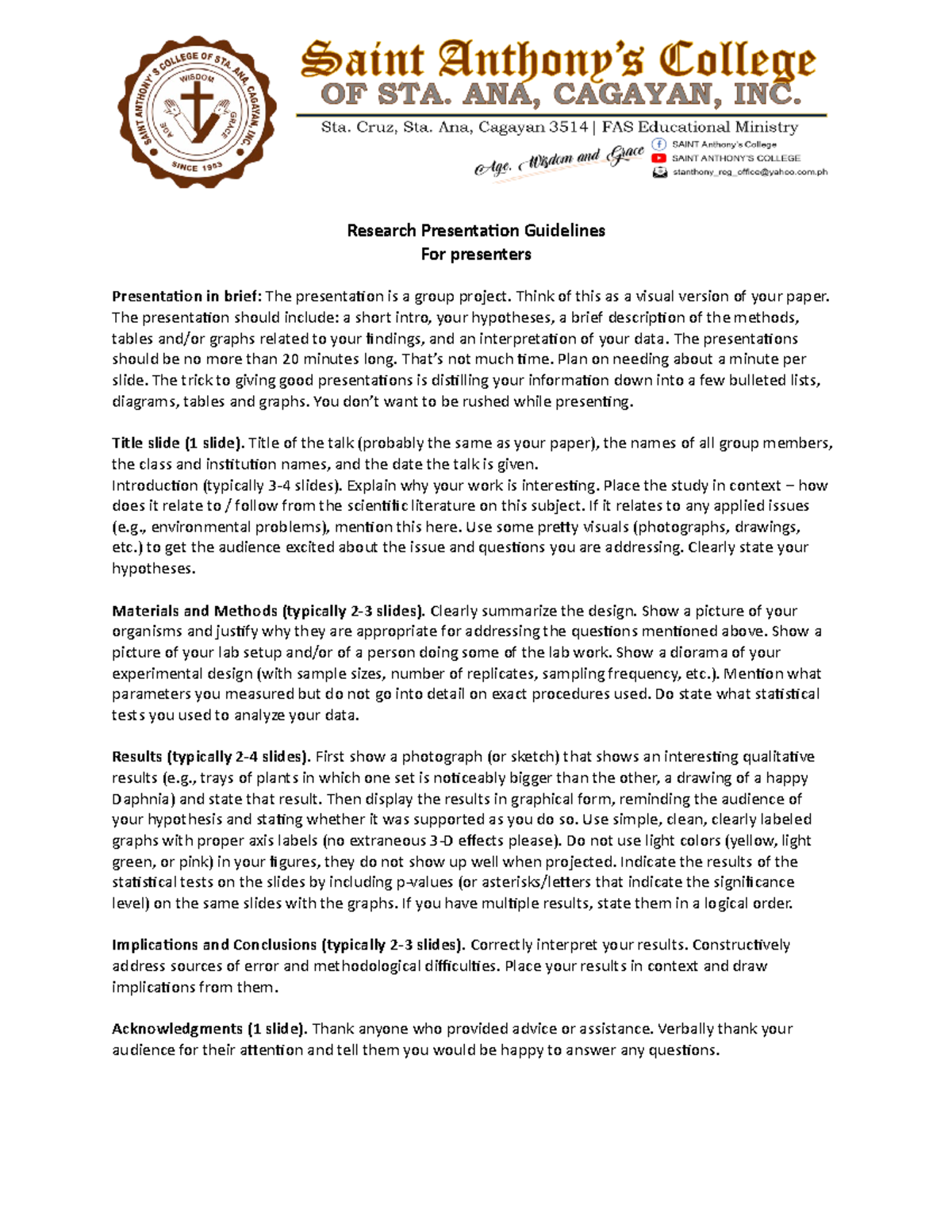 Research-Presentation-Guidelines - Research Presentation Guidelines For ...