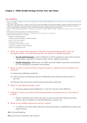 Chapter 2 blueprint - Completed Blue Prints - Chapter 2: Public Health Systems and ATI KEY ...