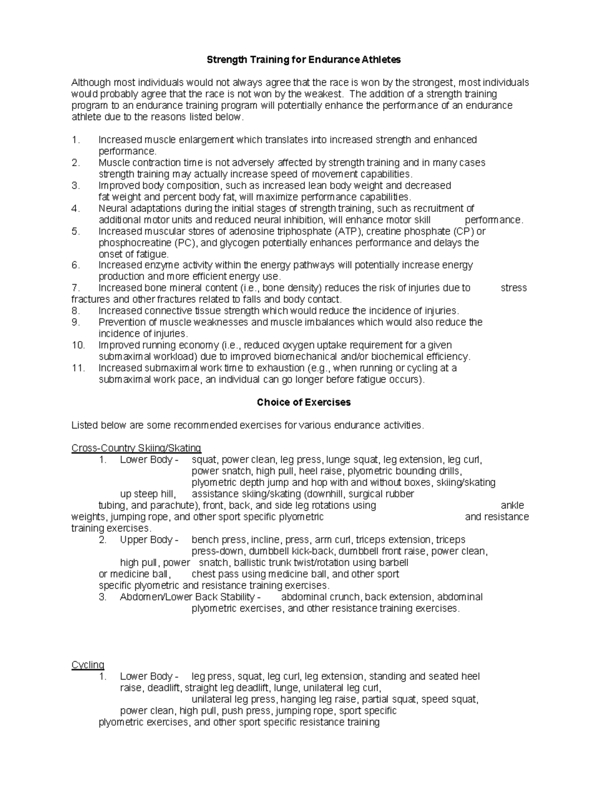 Strength Training for Endurance Athletes - Studocu