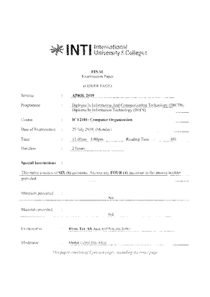 Tutorial 3(revised) - Problem Solving and Programming Tutorial 3 Page 1 of 2 Tutorial 3 What are ...