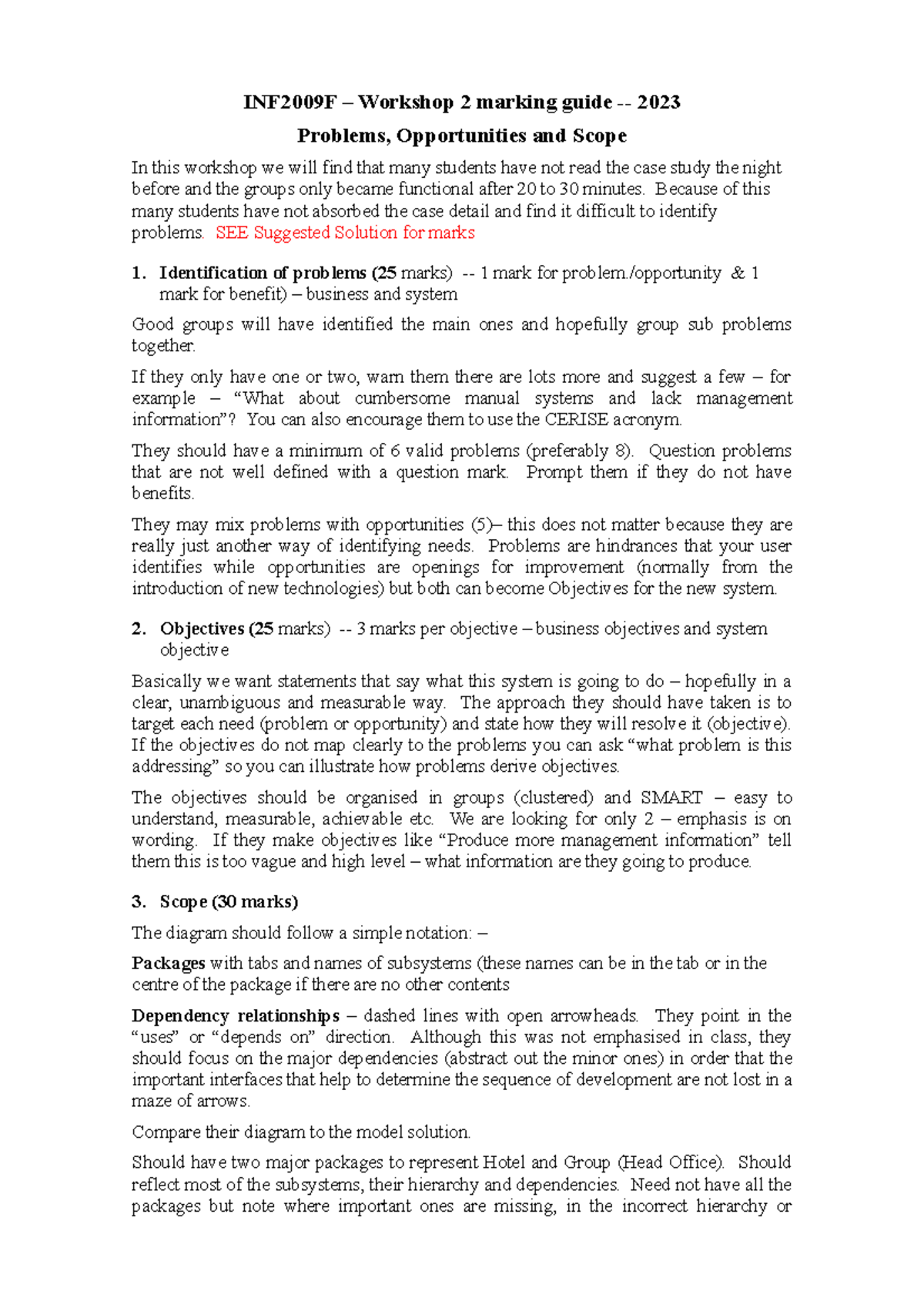 Workshop 2 marking brief - INF2009F – Workshop 2 marking guide - 2023 ...