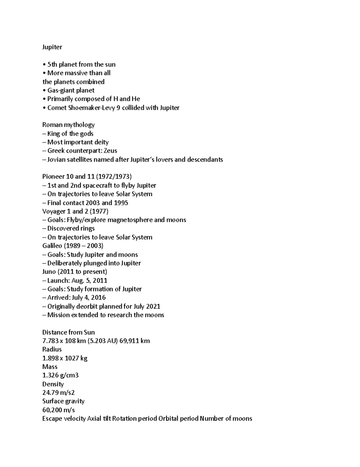Jupiter - Lecture notes 8 - Jupiter 5th planet from the sun More ...