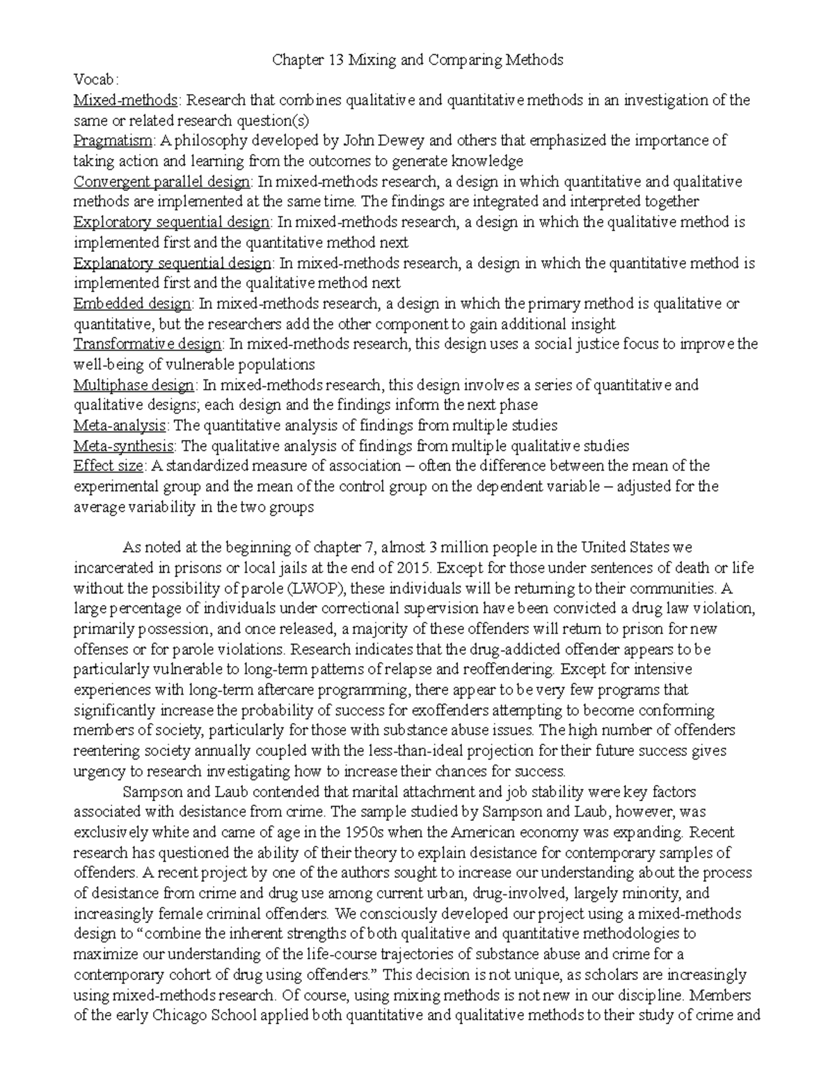 Chapter 13 Mixing and Comparing Methods - Chapter 13 Mixing and ...