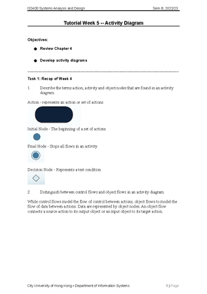 IS3430 Tutorial wk9 Reference Solution 2023v1 - Tutorial Week 8 – Reference Solution Objectives ...