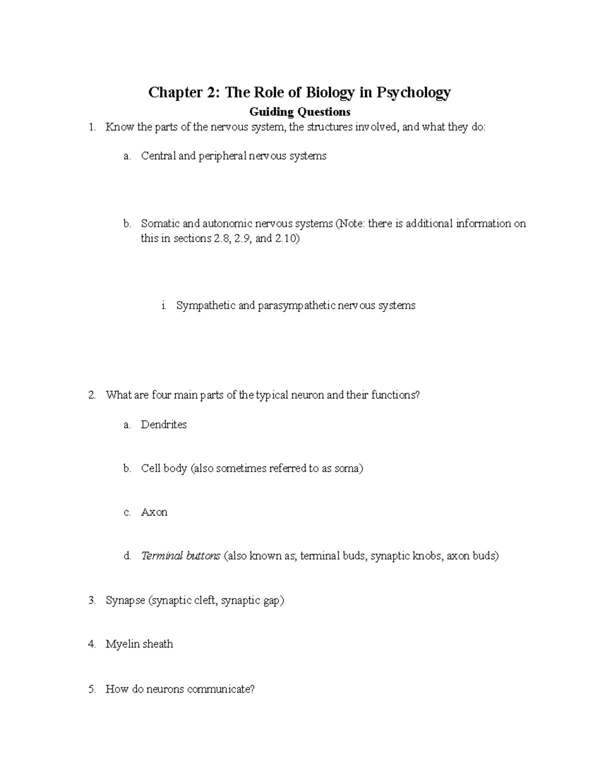 Guiding Questions Chapter 2 - Chapter 2: The Role of Biology in ...