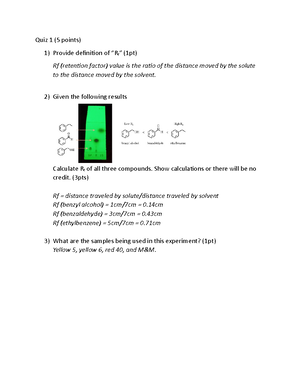 Quiz 2 Column - Quiz 2 - Quiz 2 (5 points) A scientist is trying to separate two components from ...