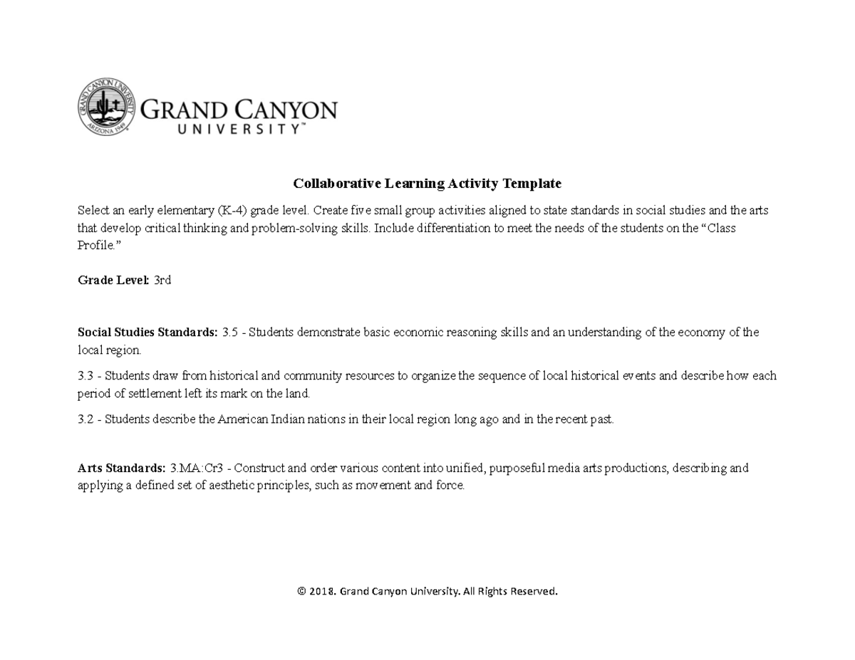 ELM 351 D T5 Collaborative Learning Activity Template - Collaborative ...