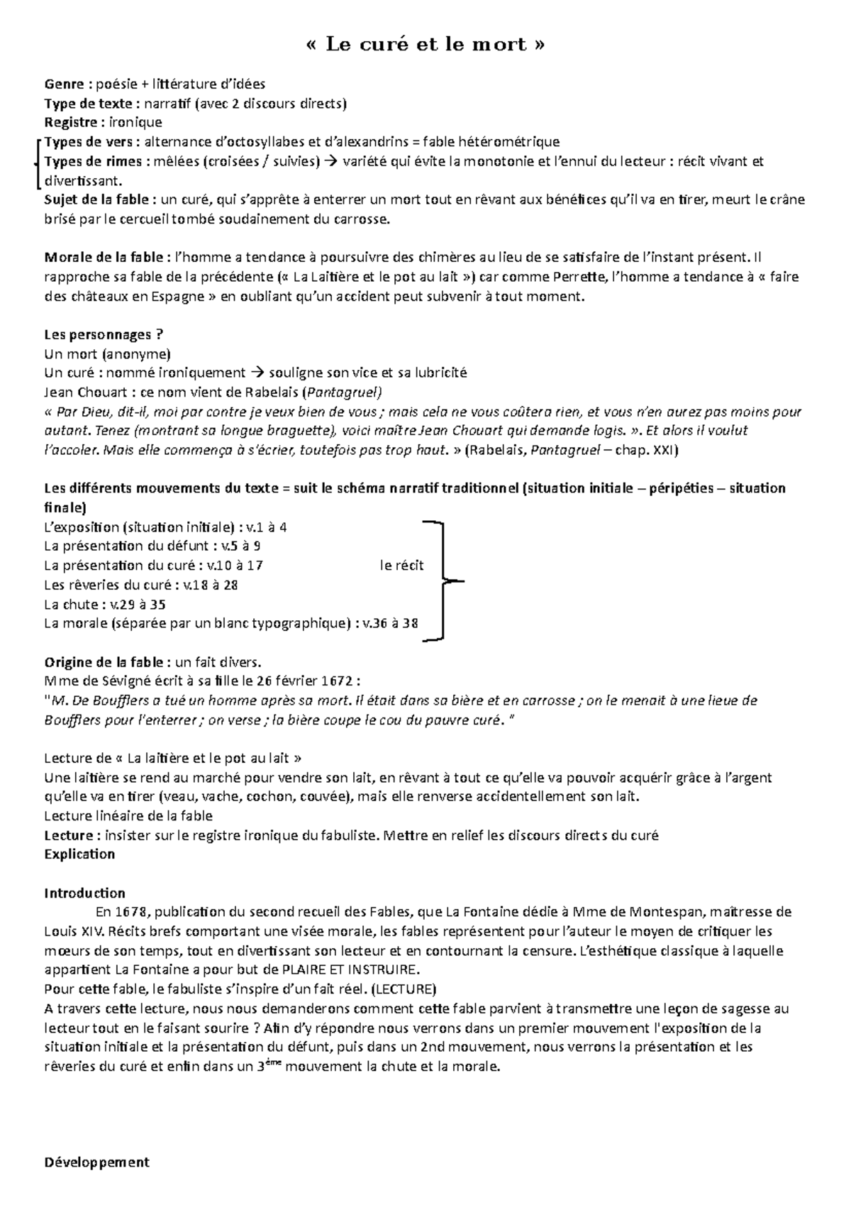 Le curé et le mort SD - « Le curé et le mort » Genre : poésie ...