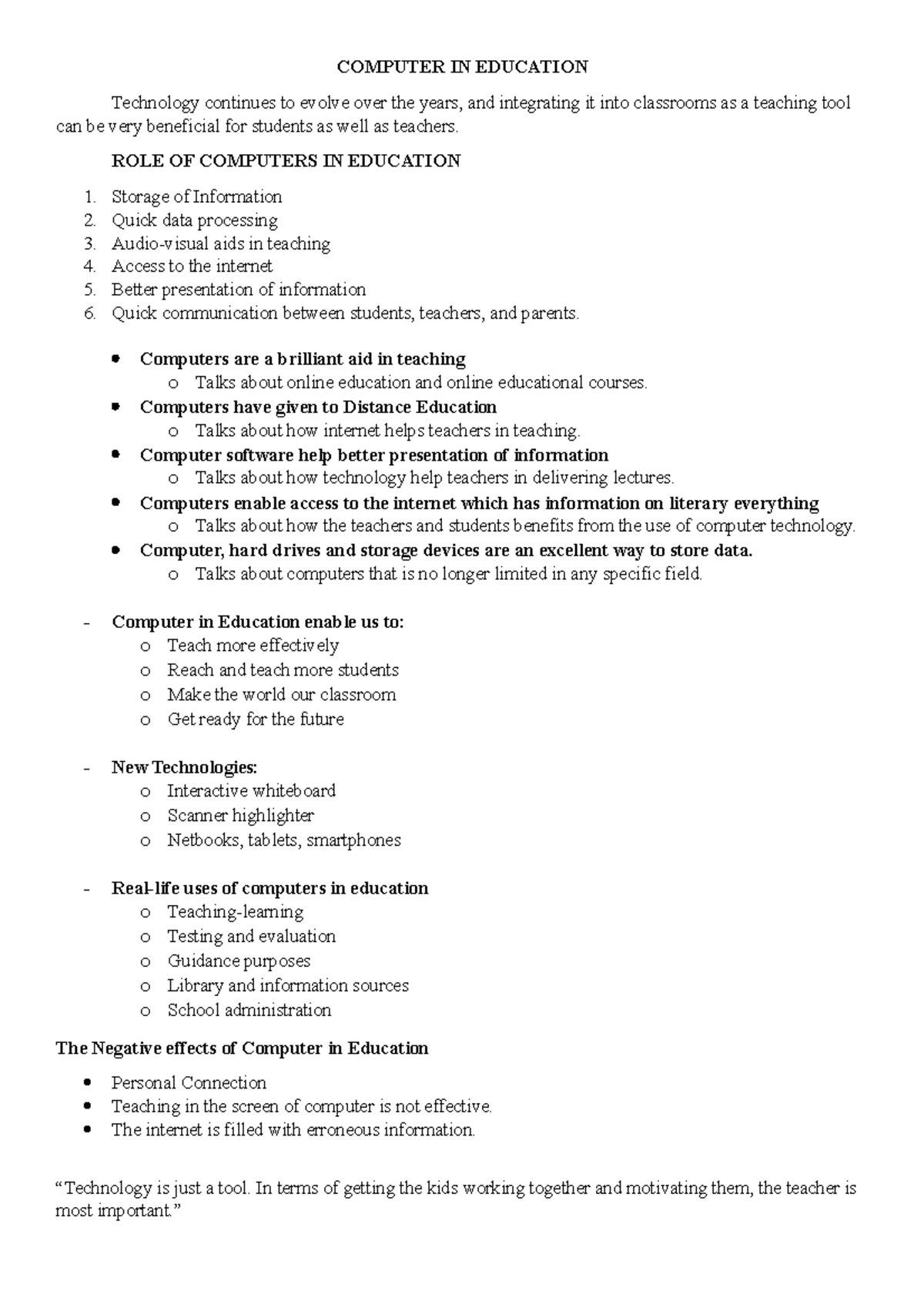 Computer IN Education - Ma. May M. Candidato - COMPUTER IN EDUCATION ...