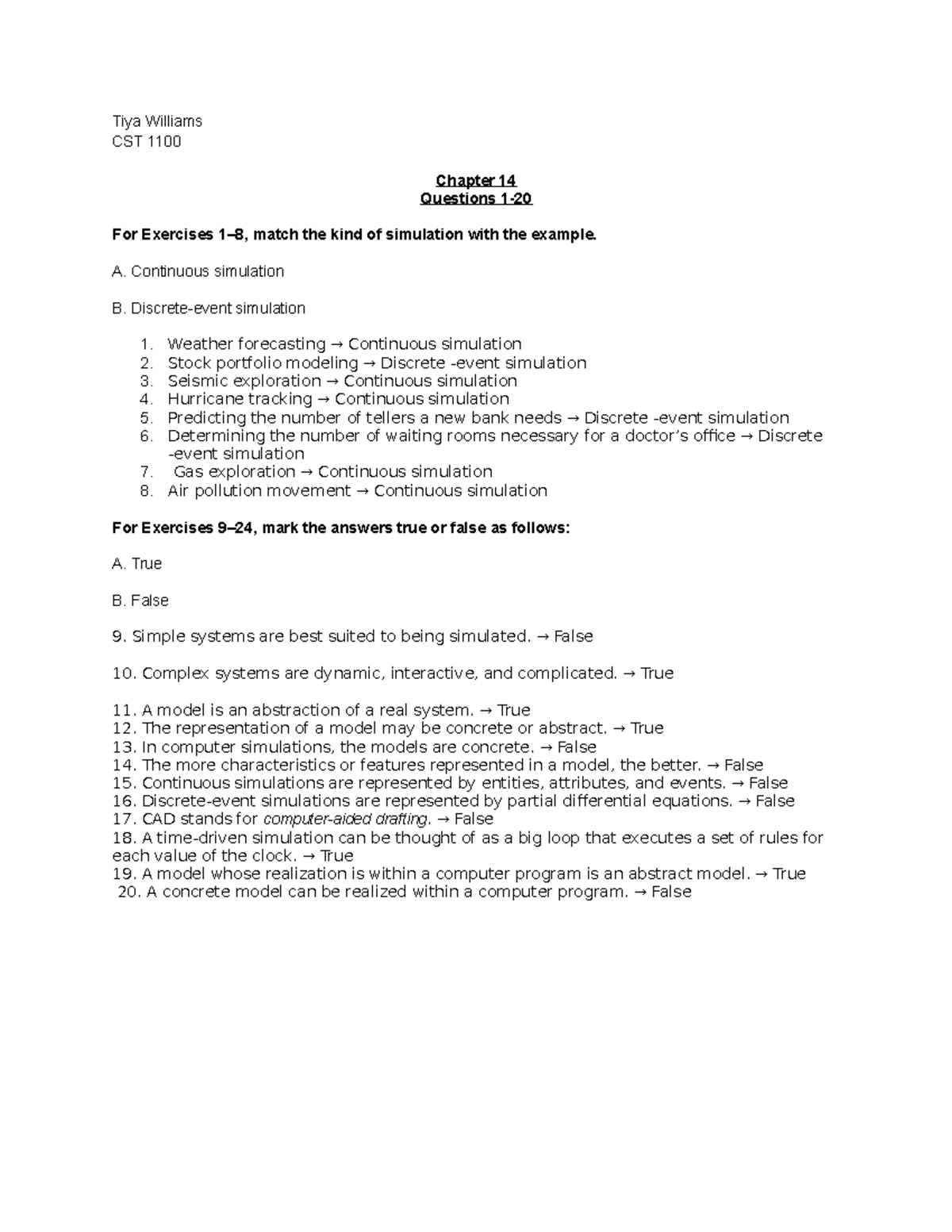 Ch. 14 CST 1100 - Chapter 14 questions and answers - Tiya Williams CST 1100 Chapter 14 Questions ...