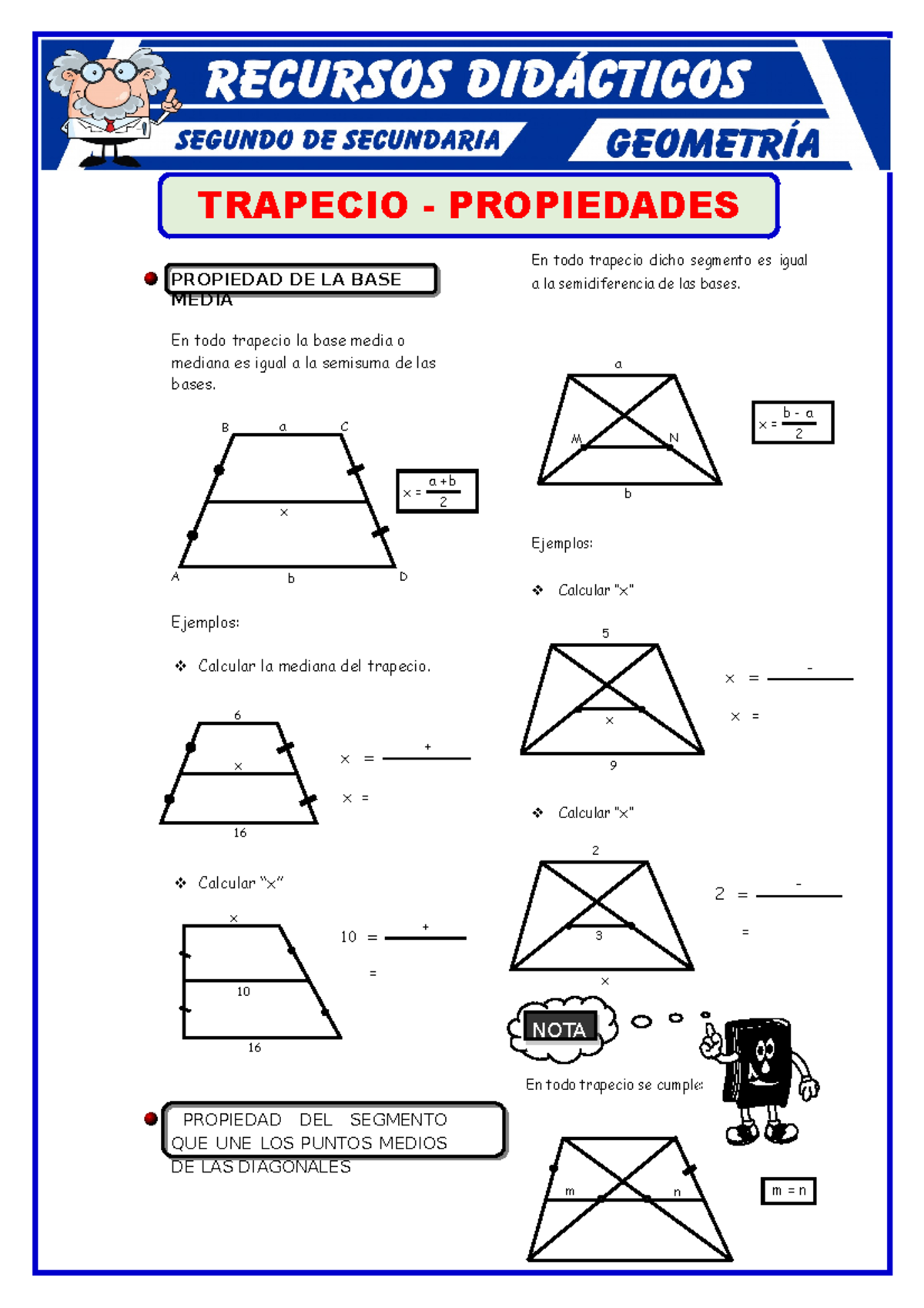Propiedades del Trapecio para Segundo de Secundaria - TRAPECIO ...