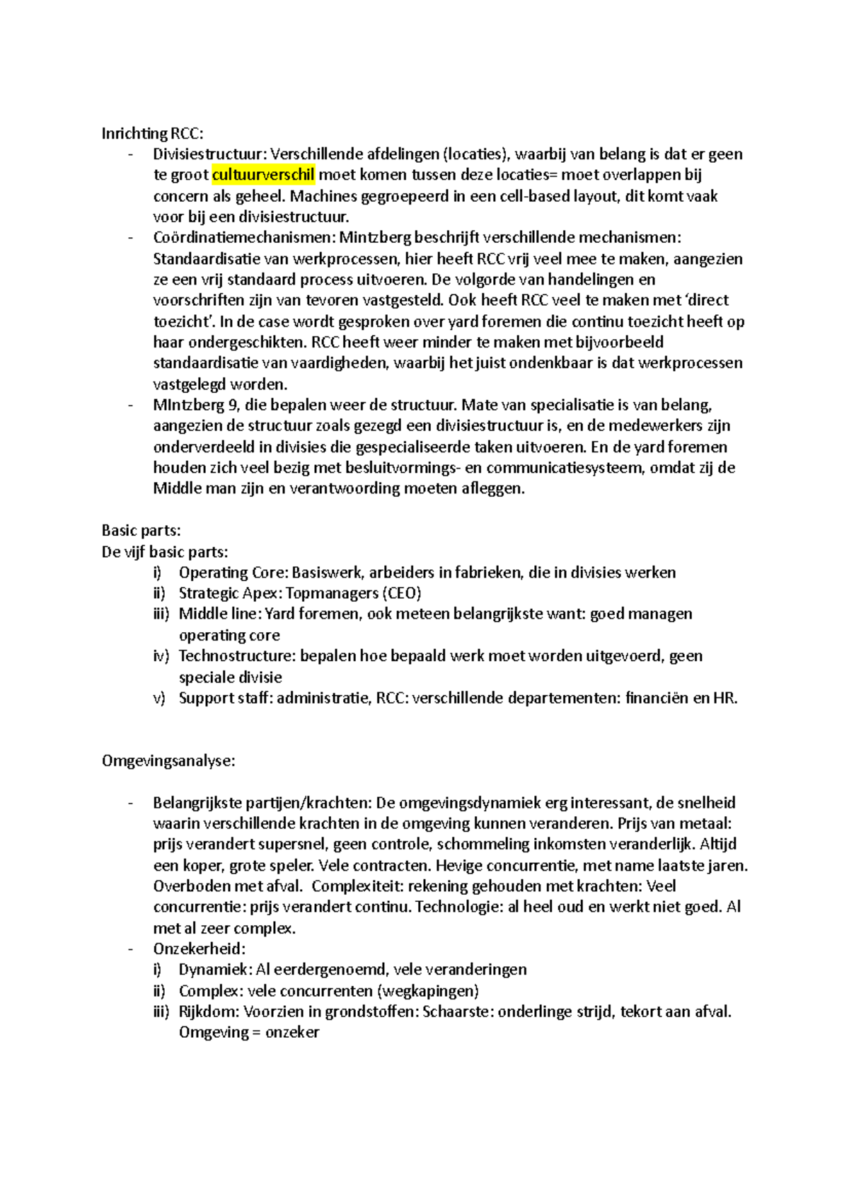 Informatie Case - Inrichting RCC: - Divisiestructuur: Verschillende ...