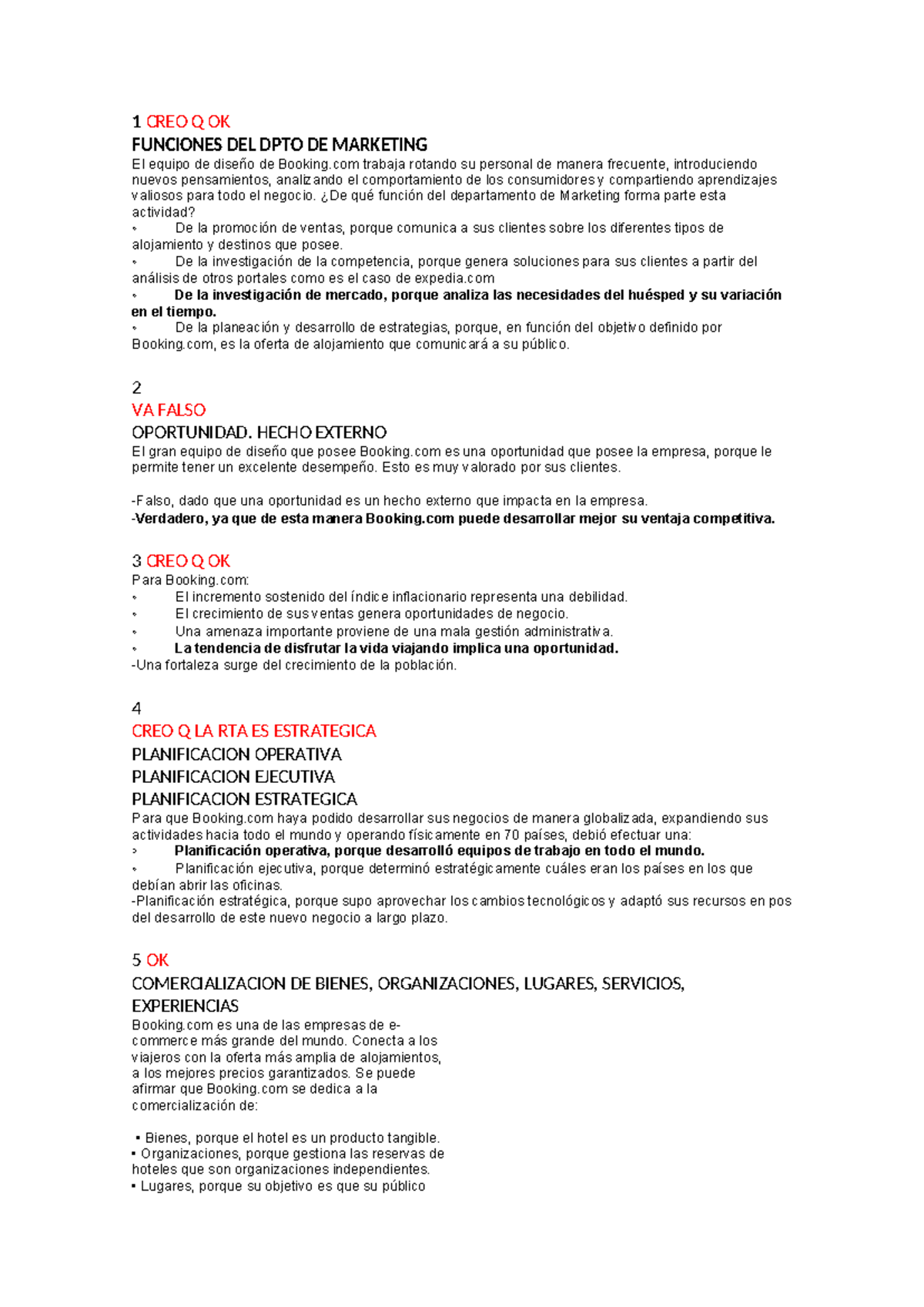 TP 1 MKT - 1 CREO Q OK FUNCIONES DEL DPTO DE MARKETING El equipo de diseño de Booking trabaja ...