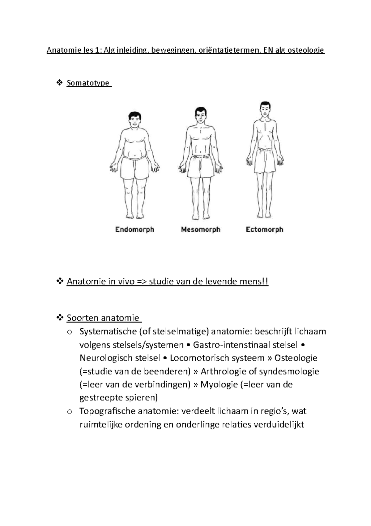 Anatomie - o Specifiek voor voet Plantairflexie: de voetrug beweegt weg ...