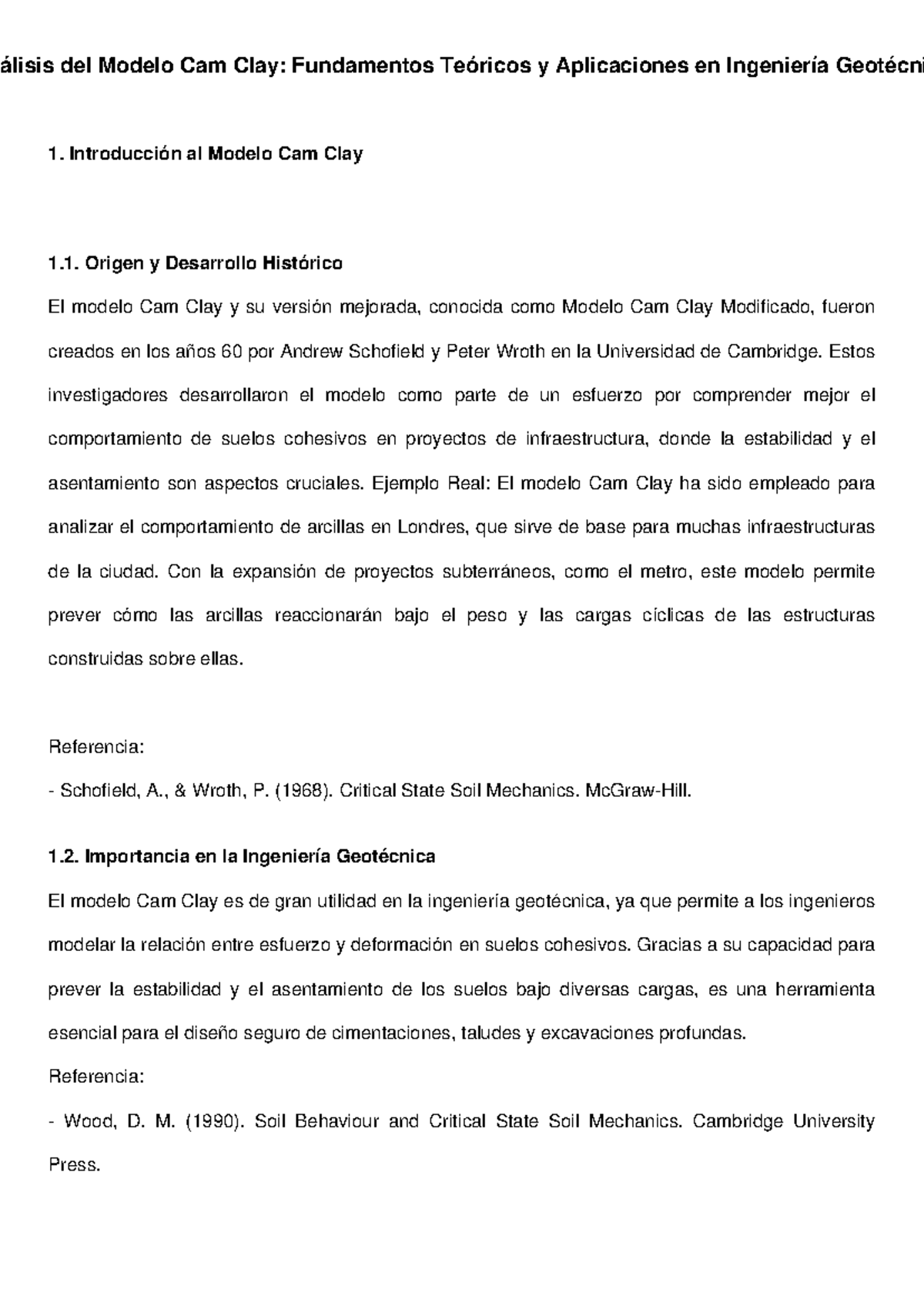 Analisis Modelo Cam Clay Completo - Fundamentos Teóricos y Aplicaciones ...