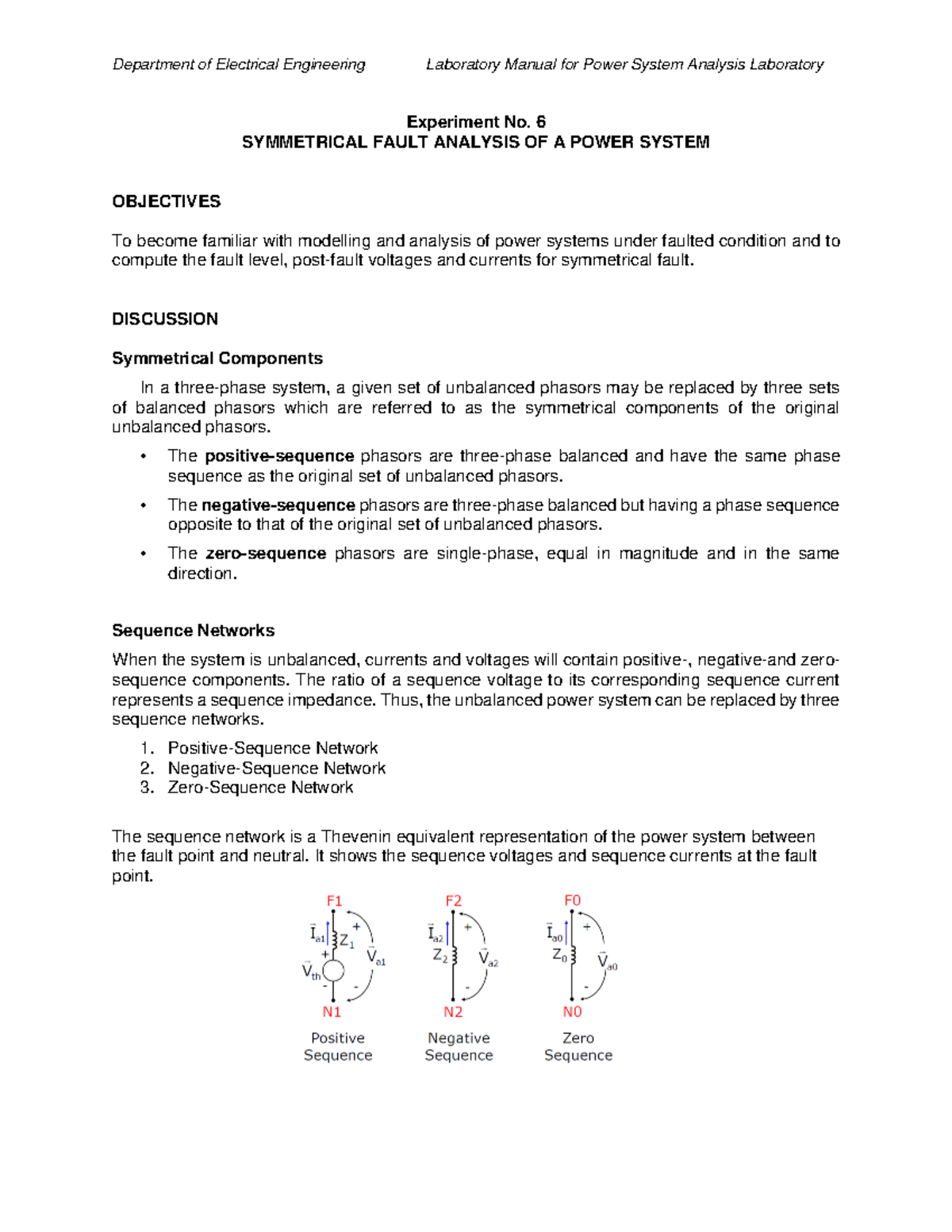 Exp 6 - Symmetrical Fault Analysis of a Power System - Experiment No. 6 SYMMETRICAL FAULT ...
