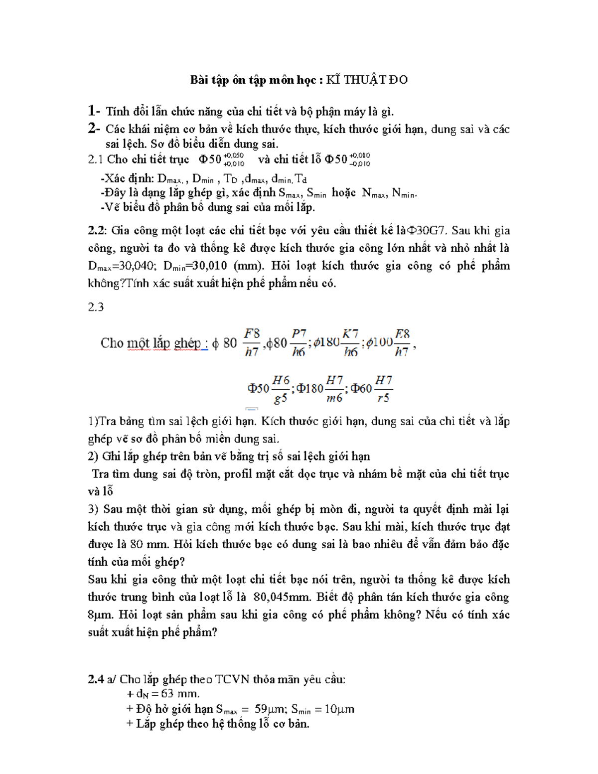 Bai Tap Ontap KTD - rtyuu - Bài tập ôn tập môn học : K) THUÀT ĐO 1 ...