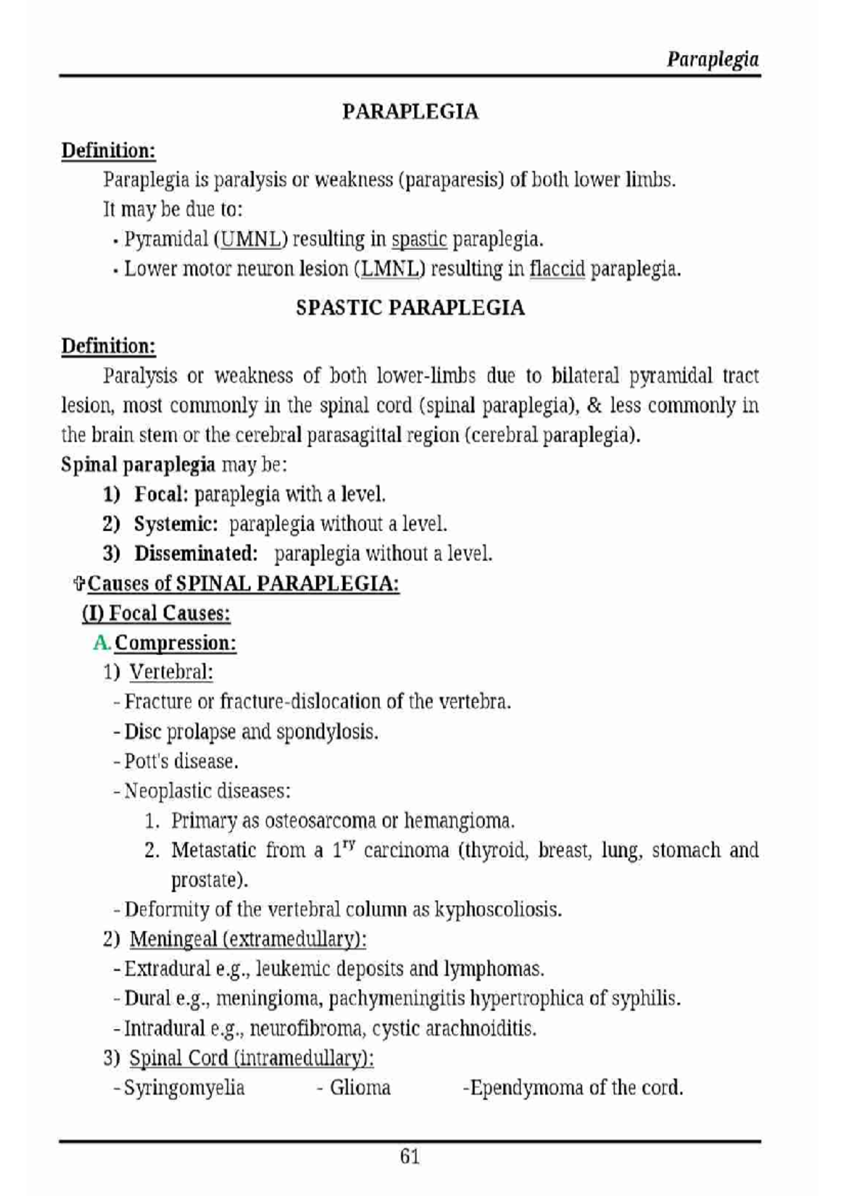 Paraplesia - Disability and paraplegia explanation - central nervous ...