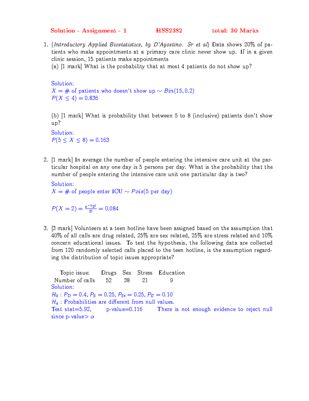 Model Solution for Assignment 1-2382-W233 - Solution - Assignment - 1 HSS2382 total: 30 Marks ...