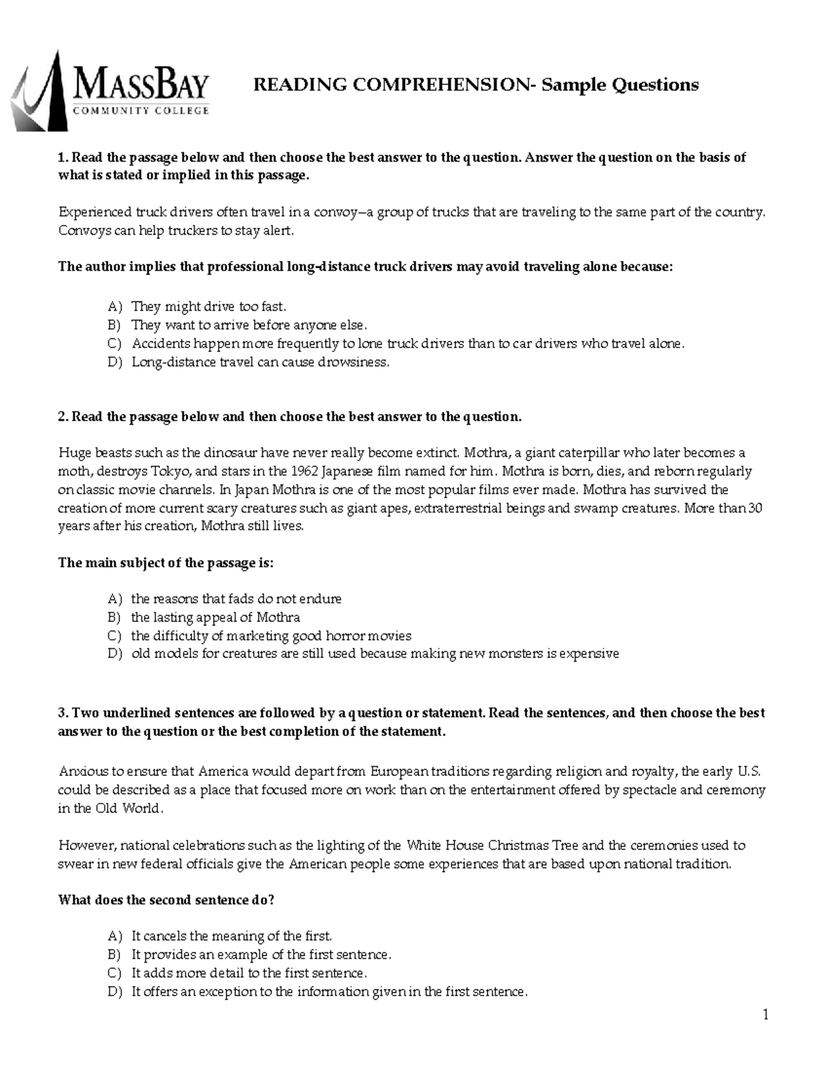 Readingcomprehension answers year 8 booklet holiday - READING ...