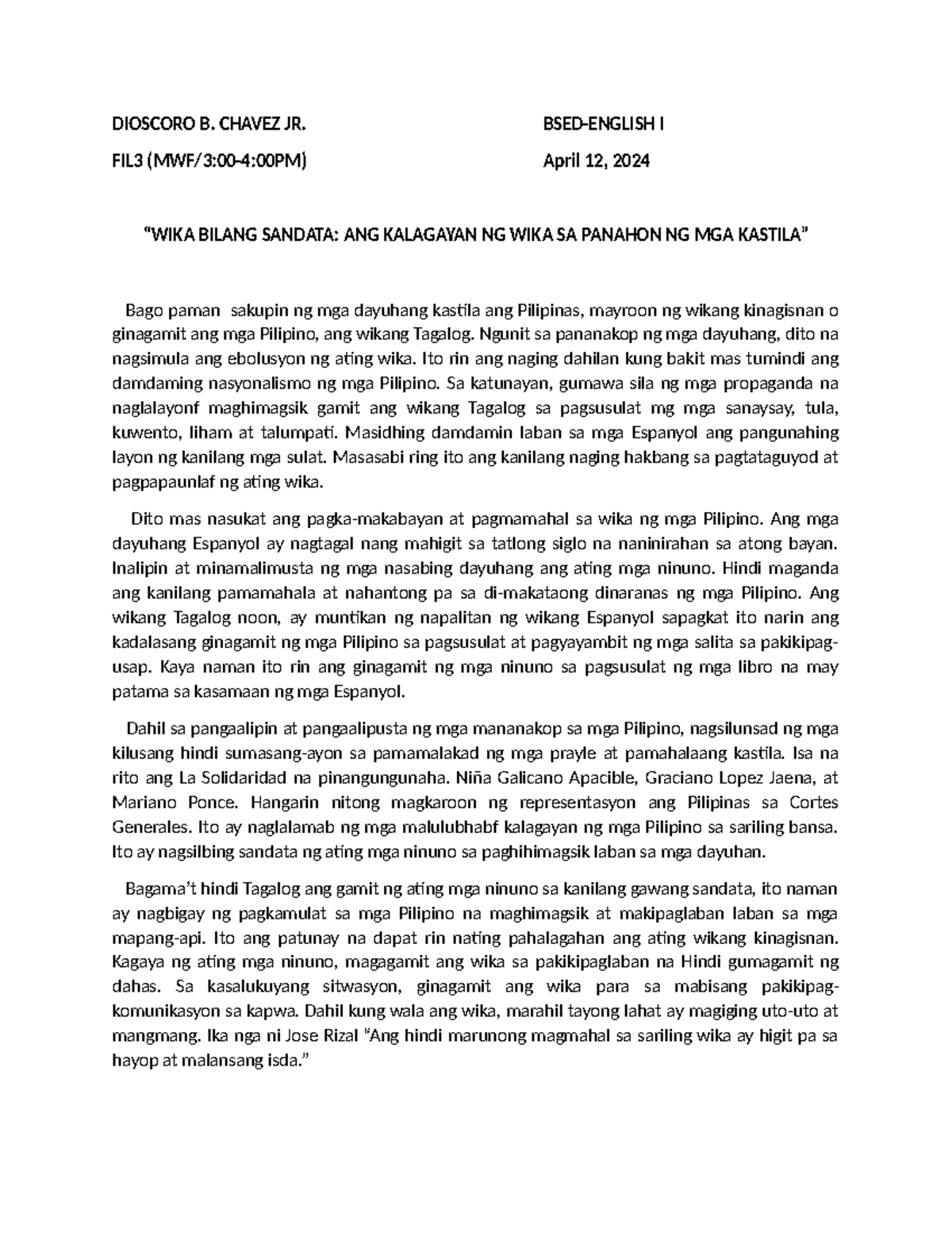 THIS- Curse-SAW - fgrgr - DIOSCORO B. CHAVEZ JR. BSED-ENGLISH I FIL3 ...