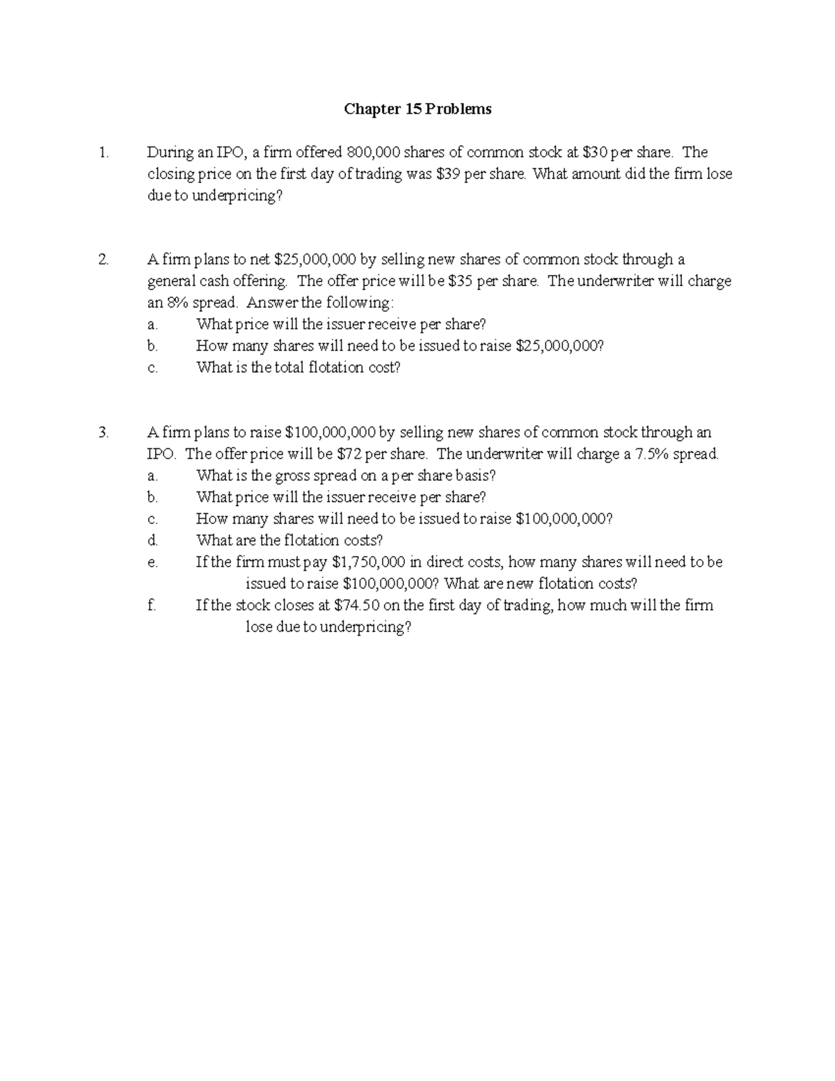 FINA313 Chapter 15 Problems Fall 2021 - Chapter 15 Problems During an ...