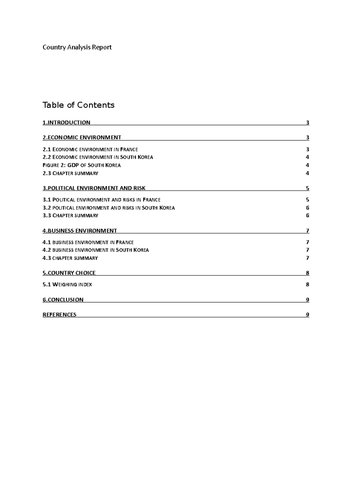 Country analysis report - Country Analysis Report Table of Contents 1 3 ...