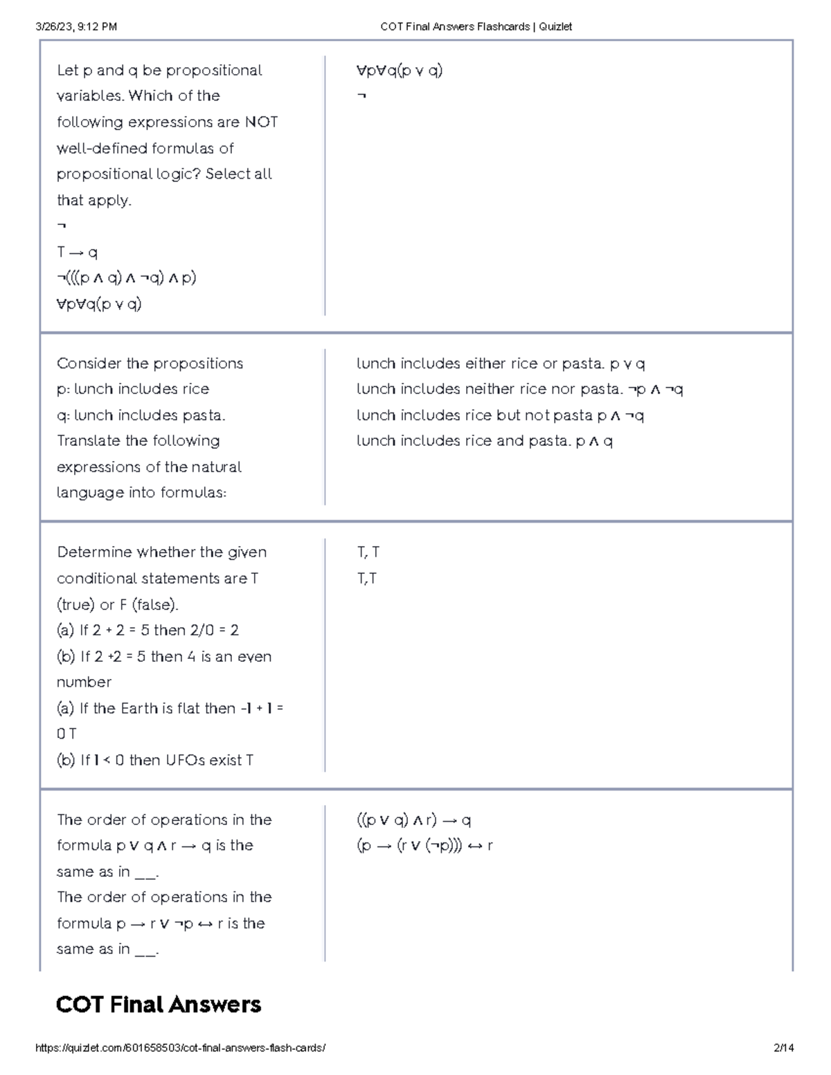 Practise 2 - this is cot final answer - 3/26/23, 9:12 PM COT Final ...