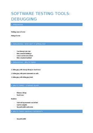 Software testing Theorie - Het doel van software testing is het vinden ...