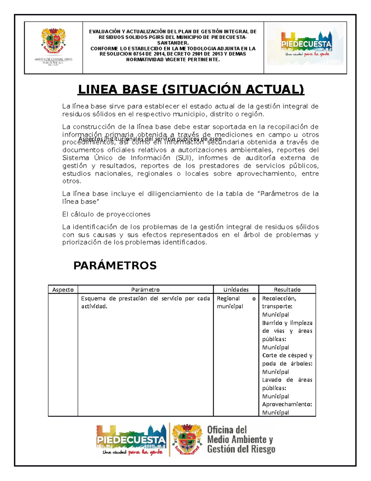 Pgirs 2021 Línea BASE - FDFDFDFDFD - RESIDUOS SOLIDOS-PGIRS DEL ...