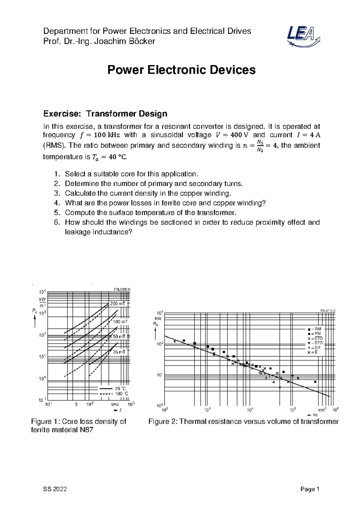 Transformer Design Folien Handouts SS22 - SS 20 22 Page 1 Department ...