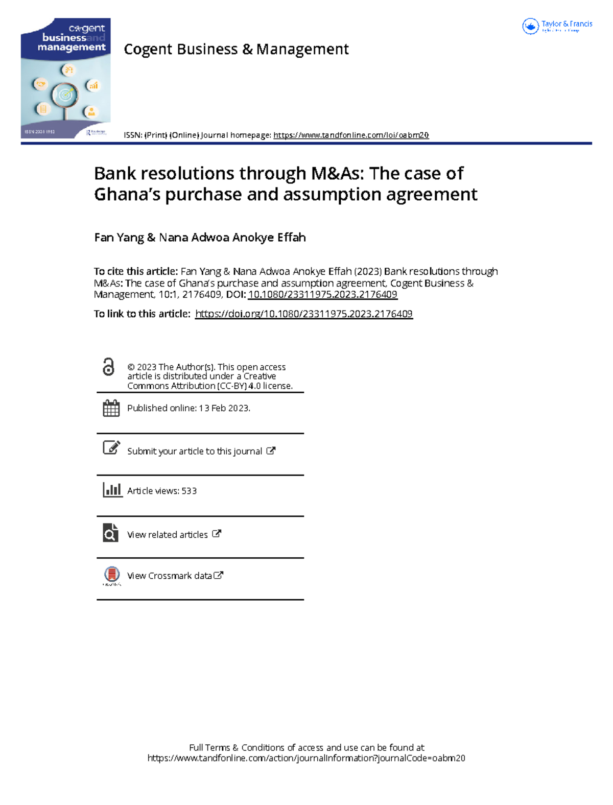 Bank resolutions - Bài nghiên cứu - Full Terms & Conditions of access ...