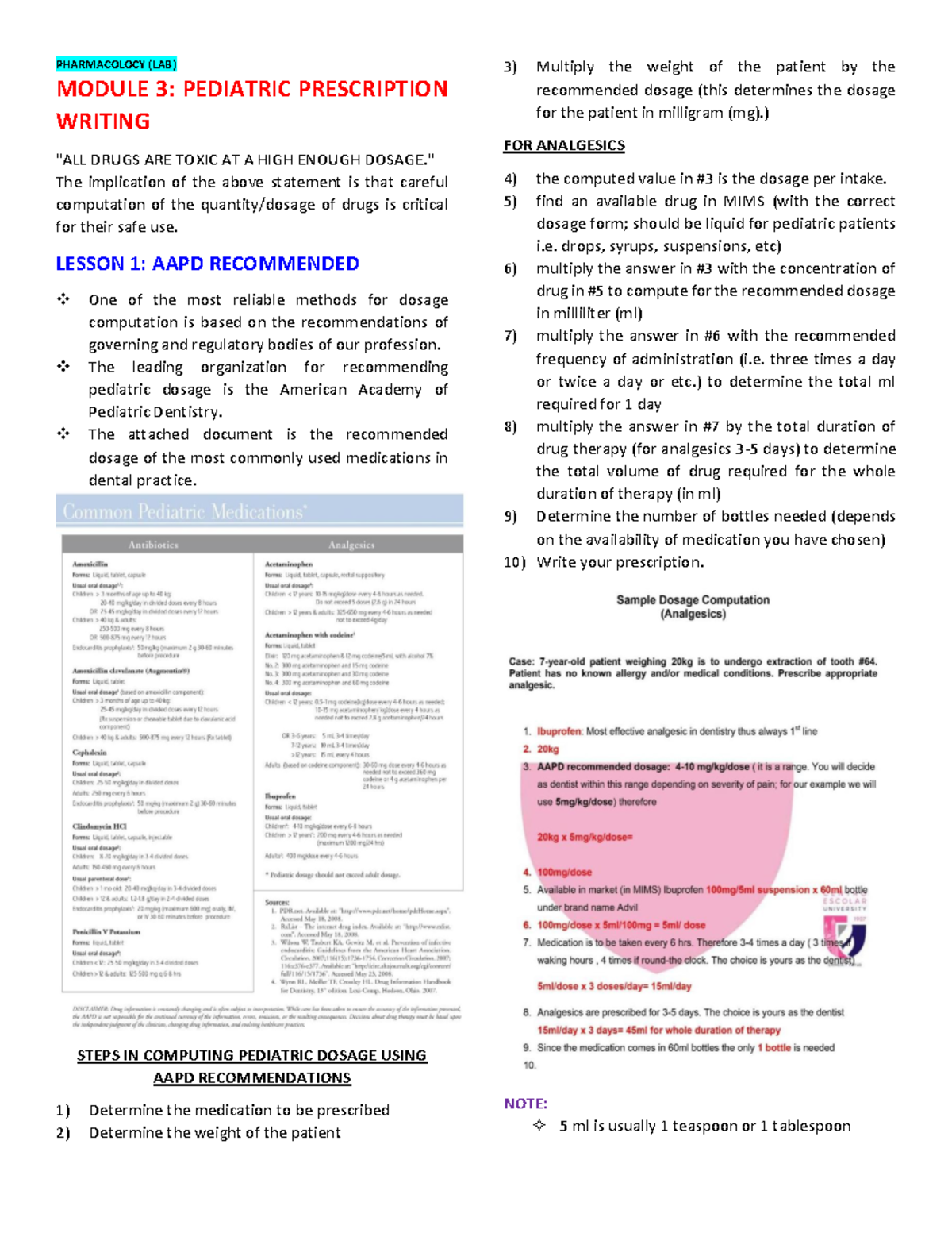 Module 3 to Module 6 Pharma LAB - PHARMACOLOCY (LAB) MODULE 3 ...