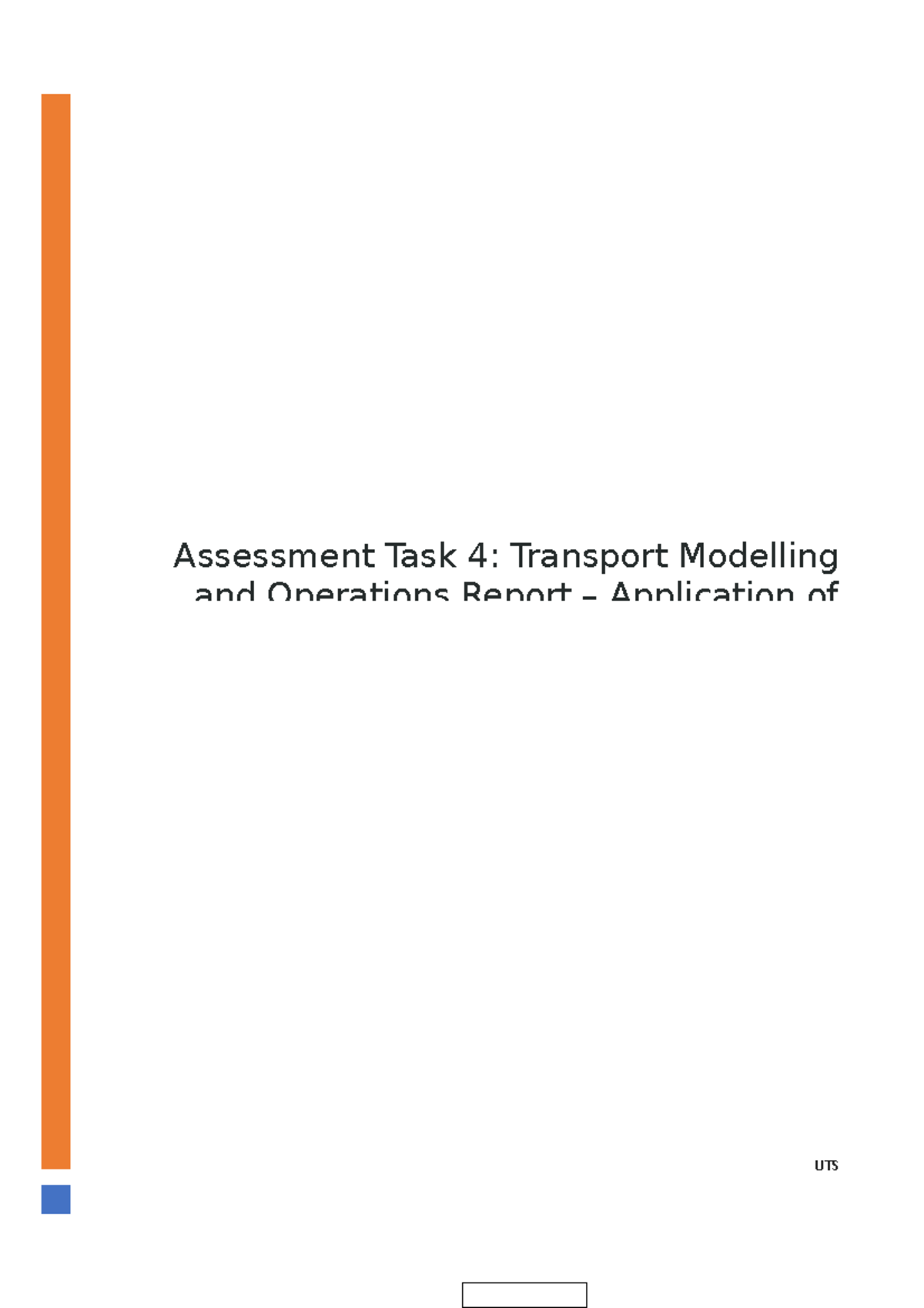 Road and Transport AT4 Transport Modelling And Operations Report ...