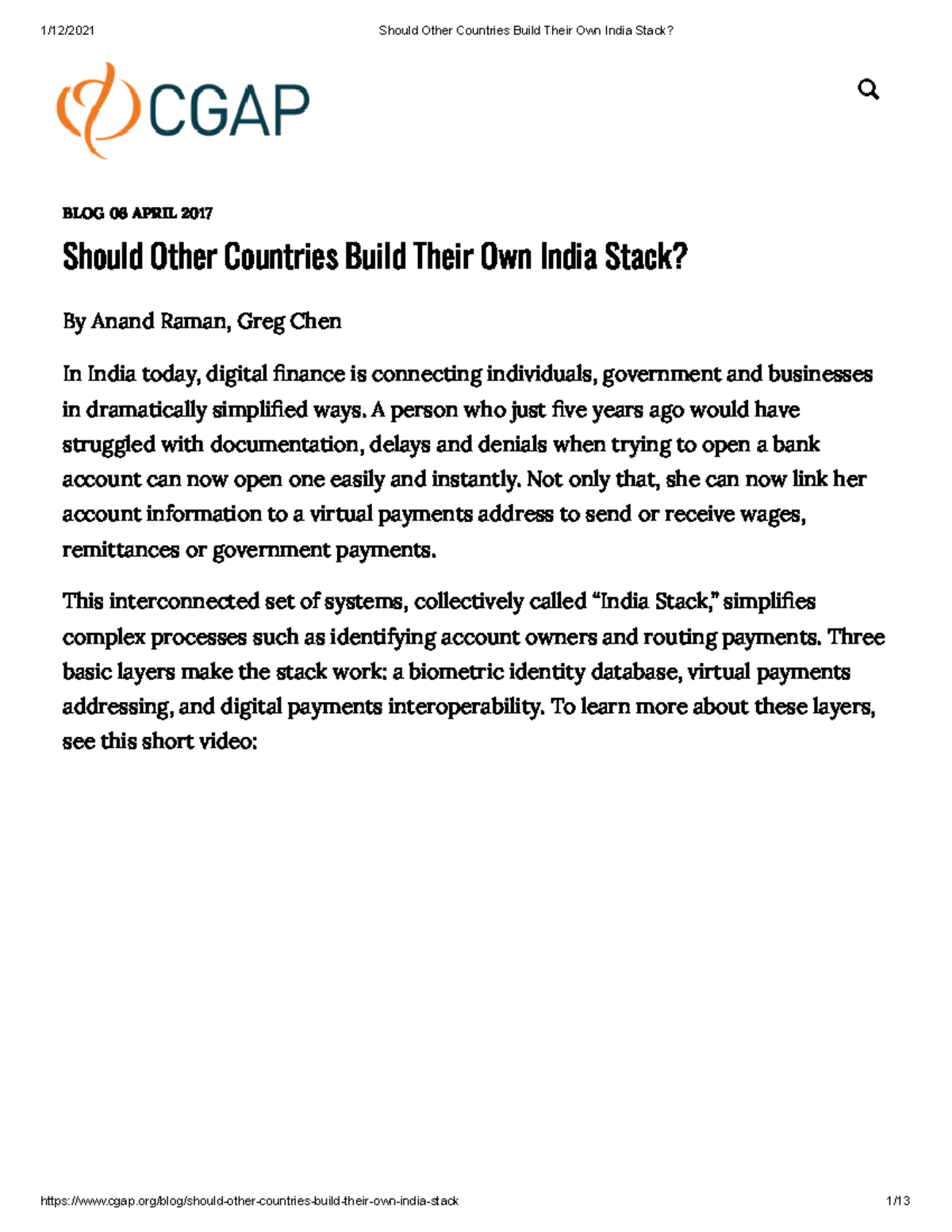 Should Other Countries Build Their Own India Stack - ####### BLOG 06 ...