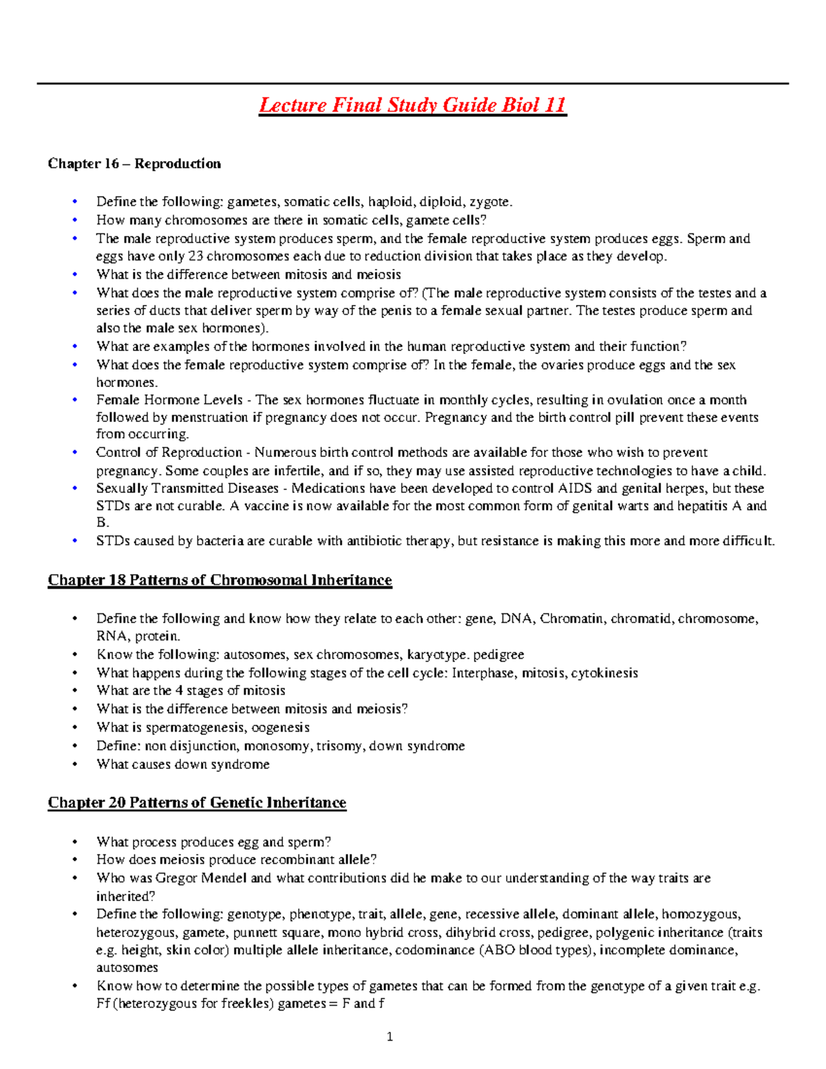 Study Guide Final Lecture and Lab Exams - Lecture Final Study Guide ...