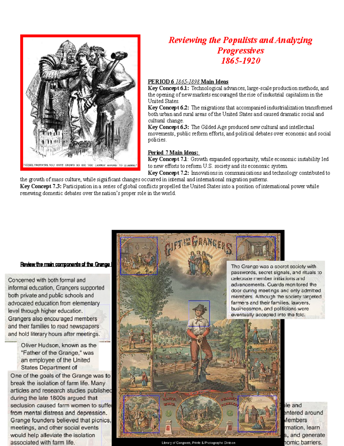 Overview of a Period of US History - Reviewing the Populists and ...