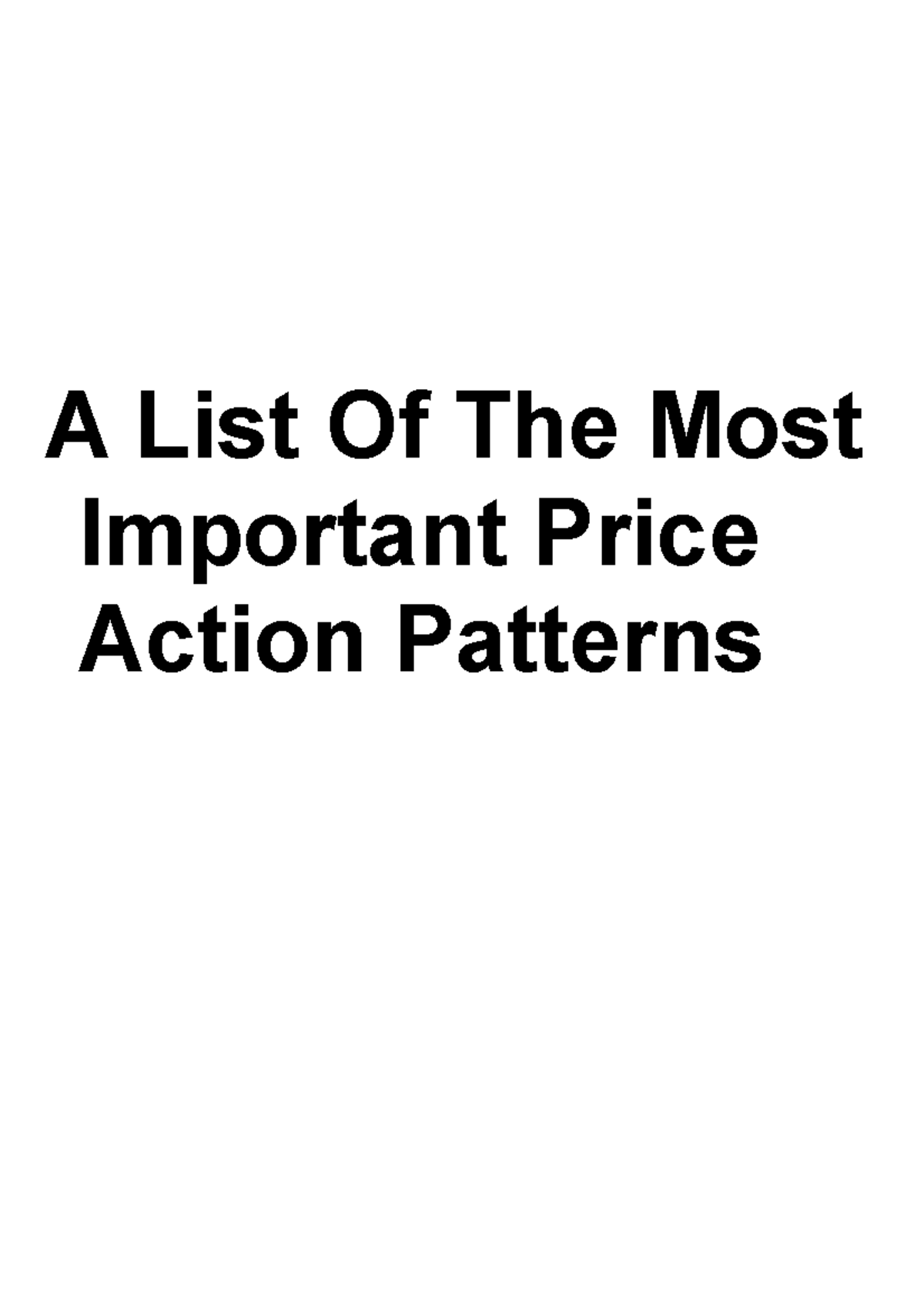 Price-Action-Patterns - A List Of The Most Important Price Action ...