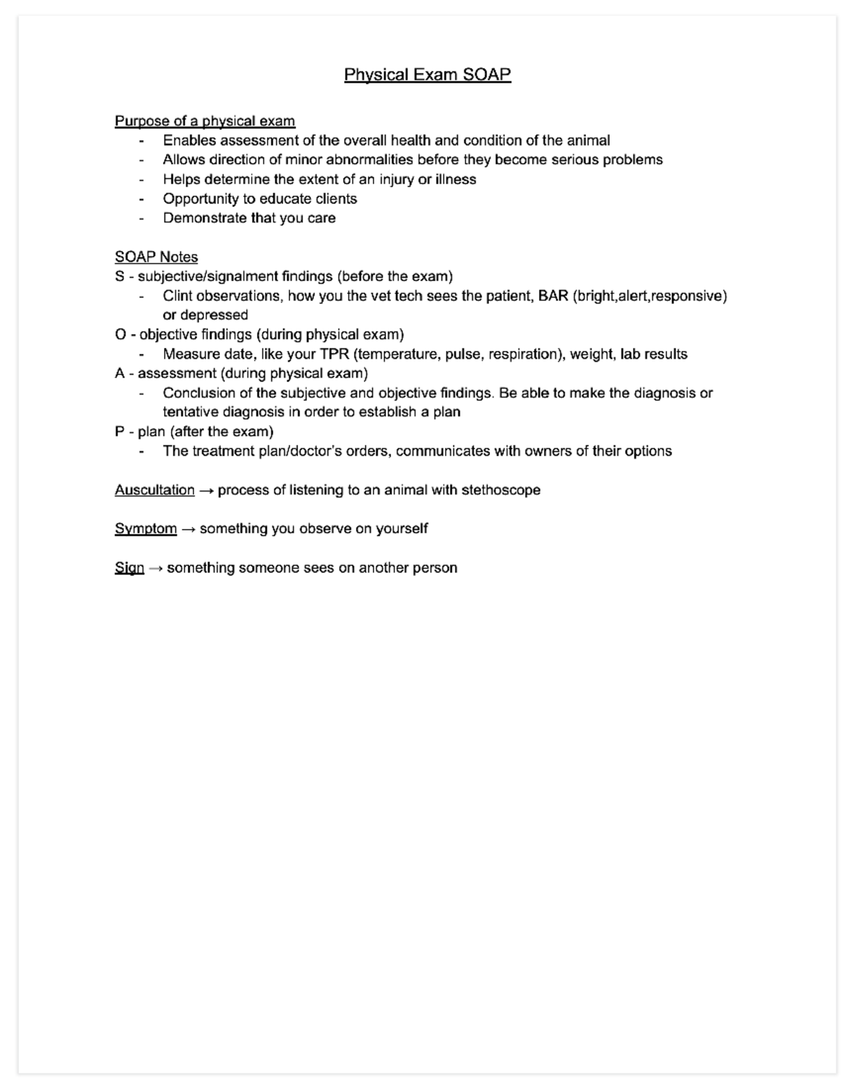 Physical Exam SOAP 1 24-1 27 - Google Docs - Physical Exam SOAP Purpose ...