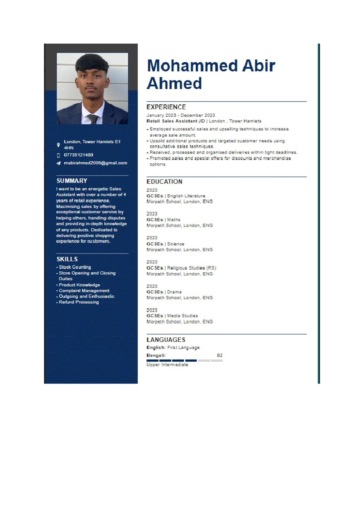 Abir's CV - FLM6036 - Studocu